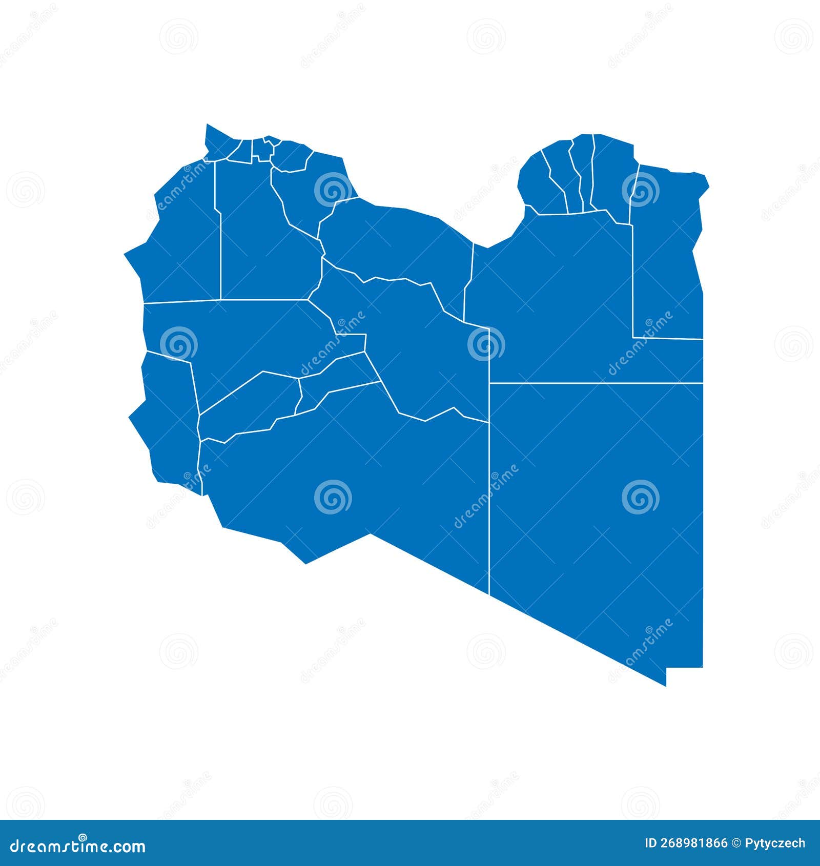Libya Political Map of Administrative Divisions Stock Illustration ...