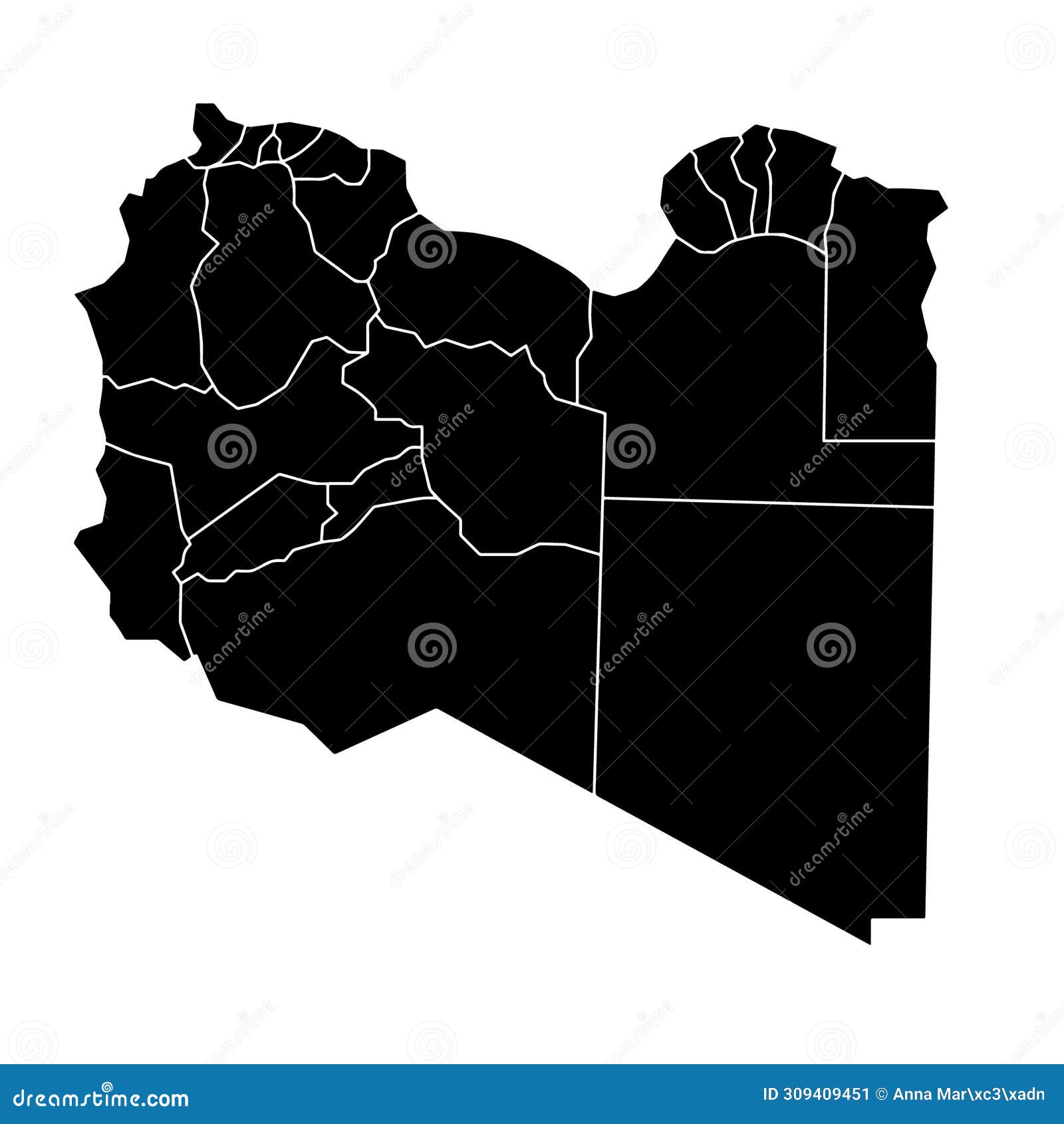 Libya Political Map. Low Detailed Stock Illustration - Illustration of ...