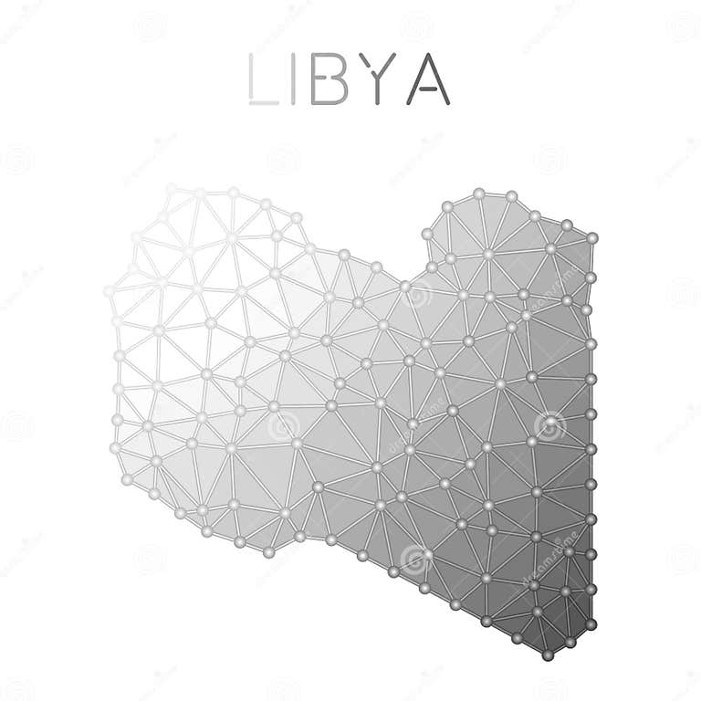 Libya Polygonal Vector Map. Stock Vector - Illustration of journey ...