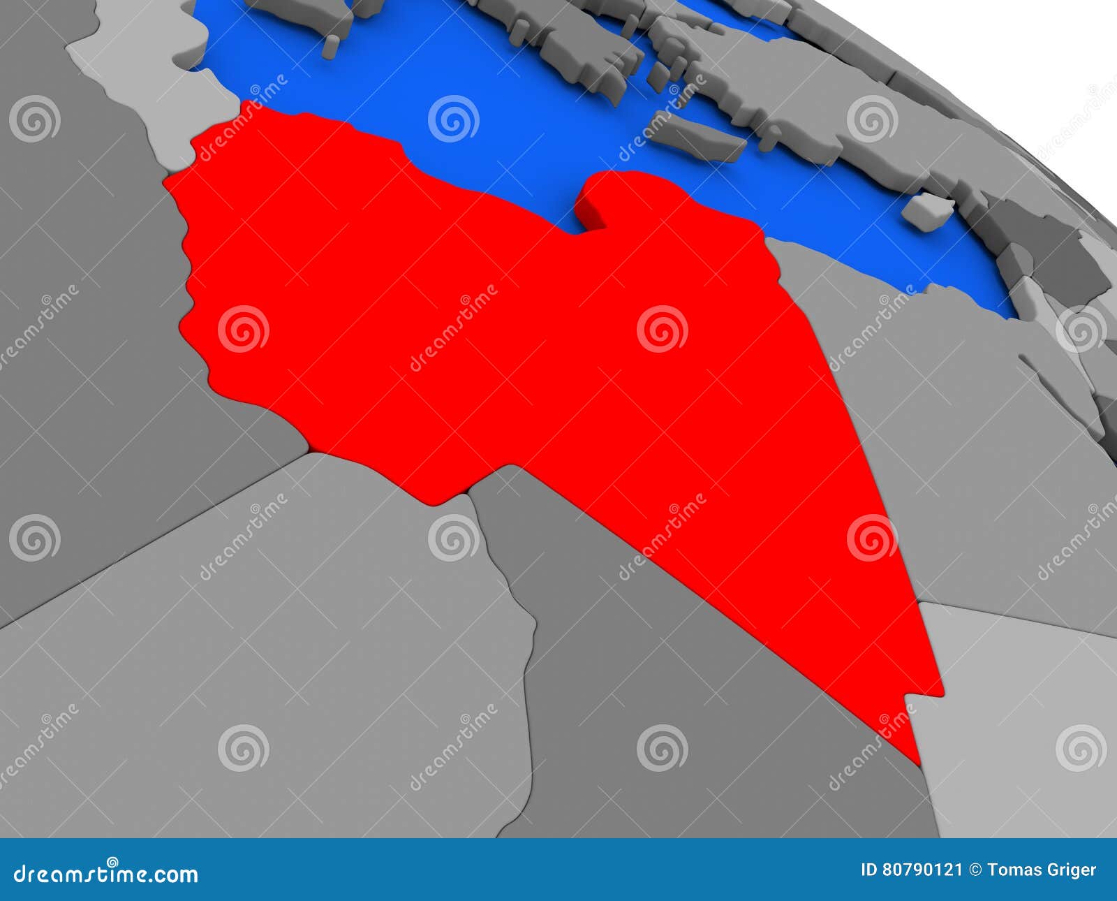 Libya in red stock illustration. Illustration of libya - 80790121