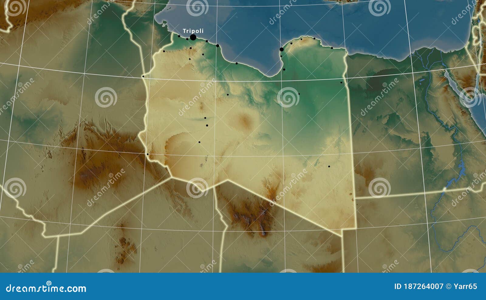 Libya - Relief. Composition, Borders Stock Illustration - Illustration of country, ocean: 187264007