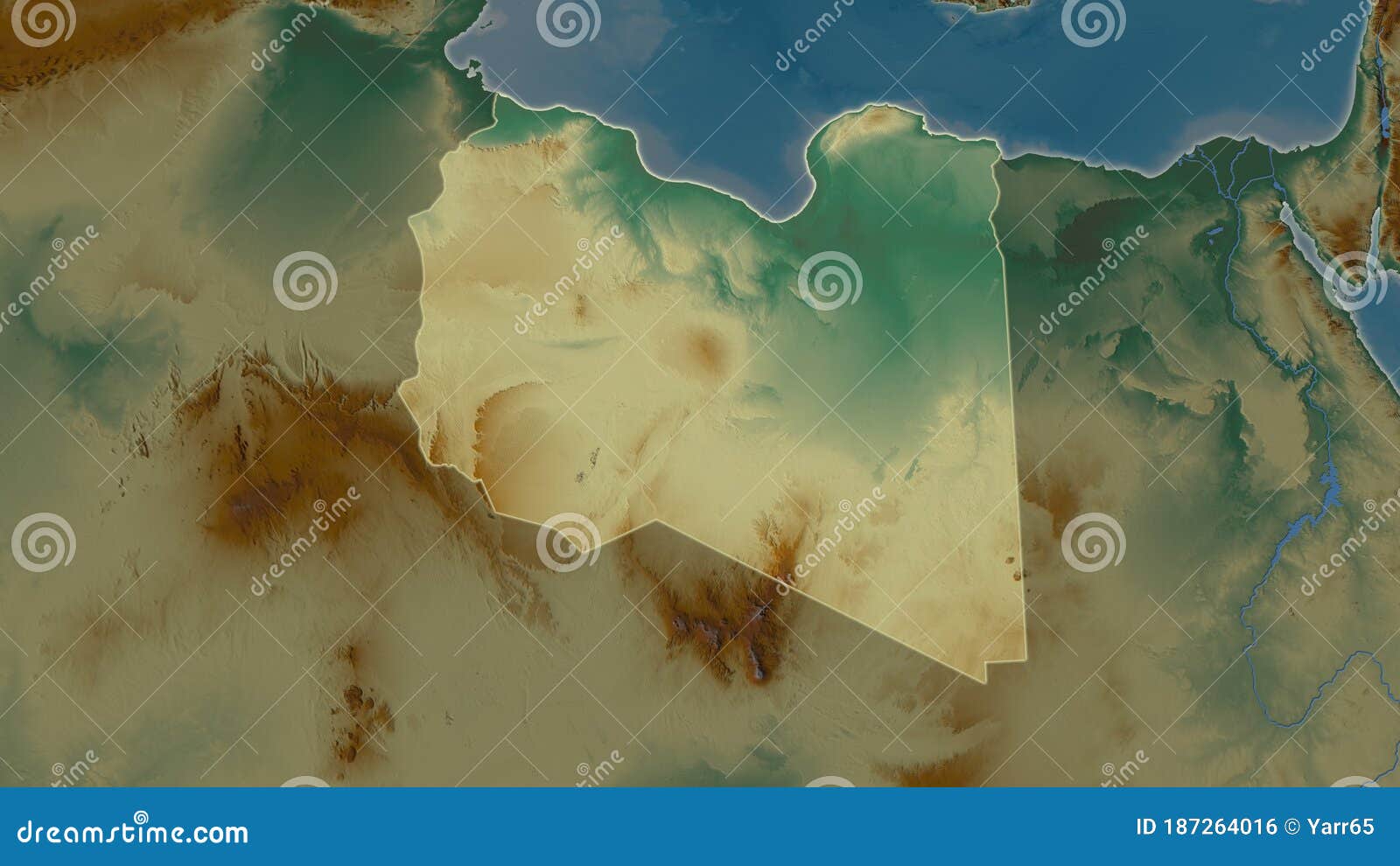Libya - Relief. Composition Stock Illustration - Illustration of ...