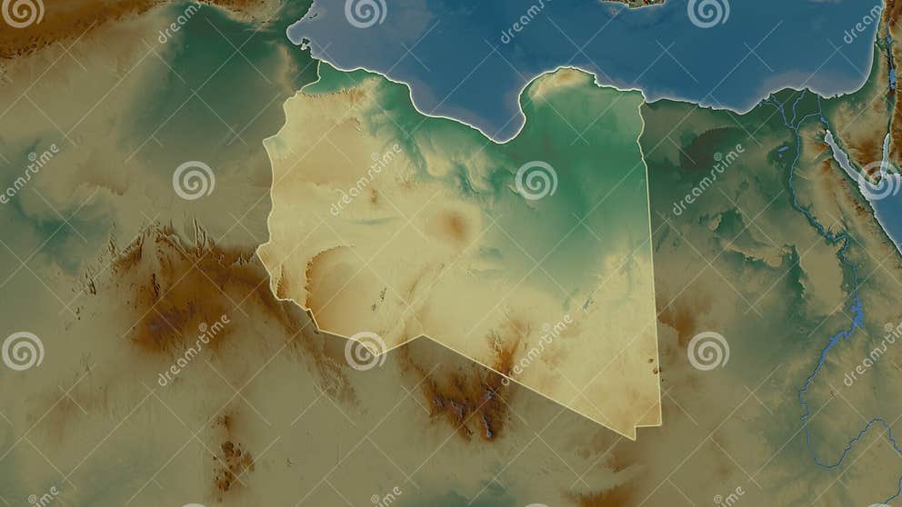 Libya - Relief. Composition Stock Illustration - Illustration of ...