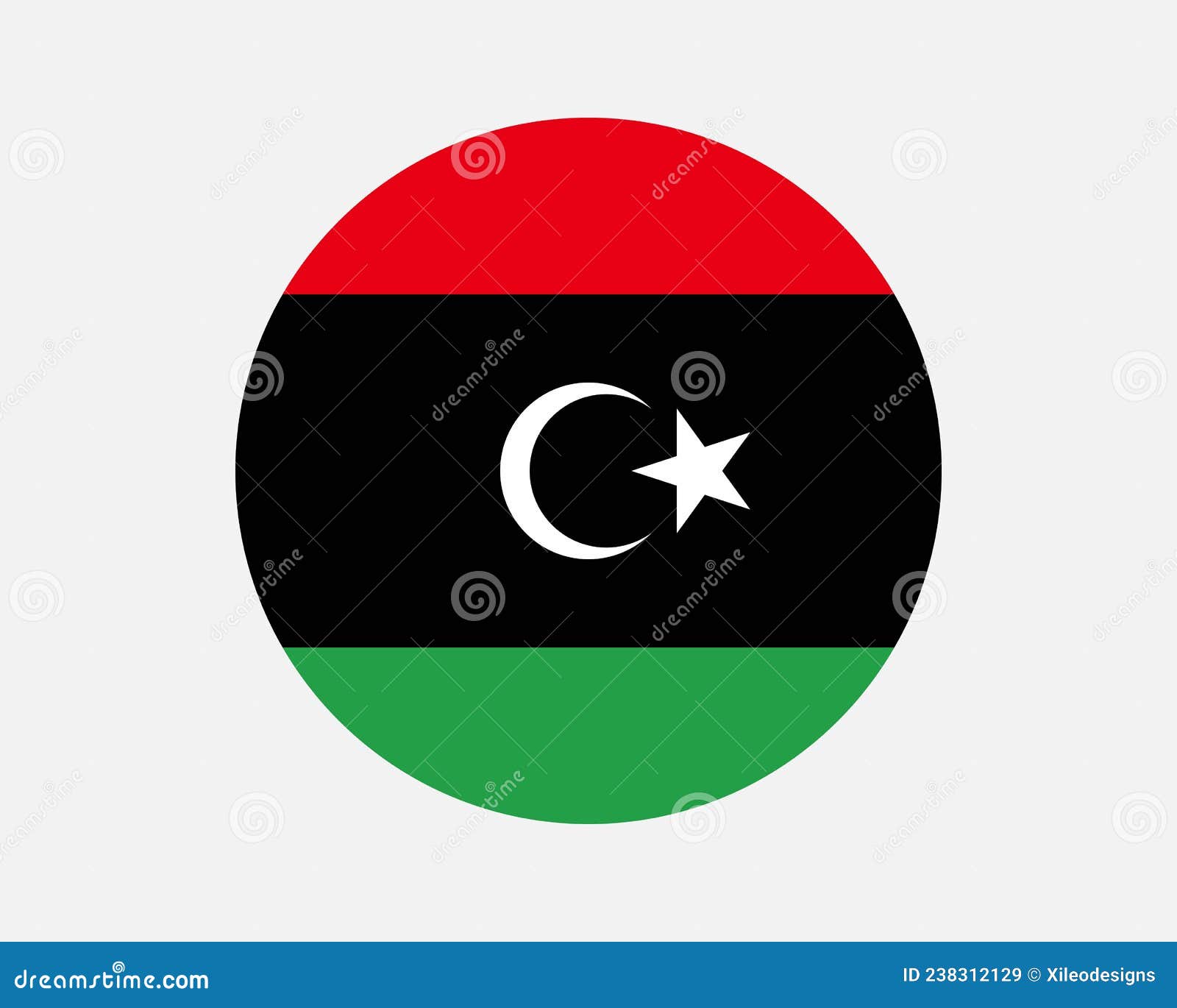 Libya Round Country Flag. Libyan Circle National Flag Stock Vector ...