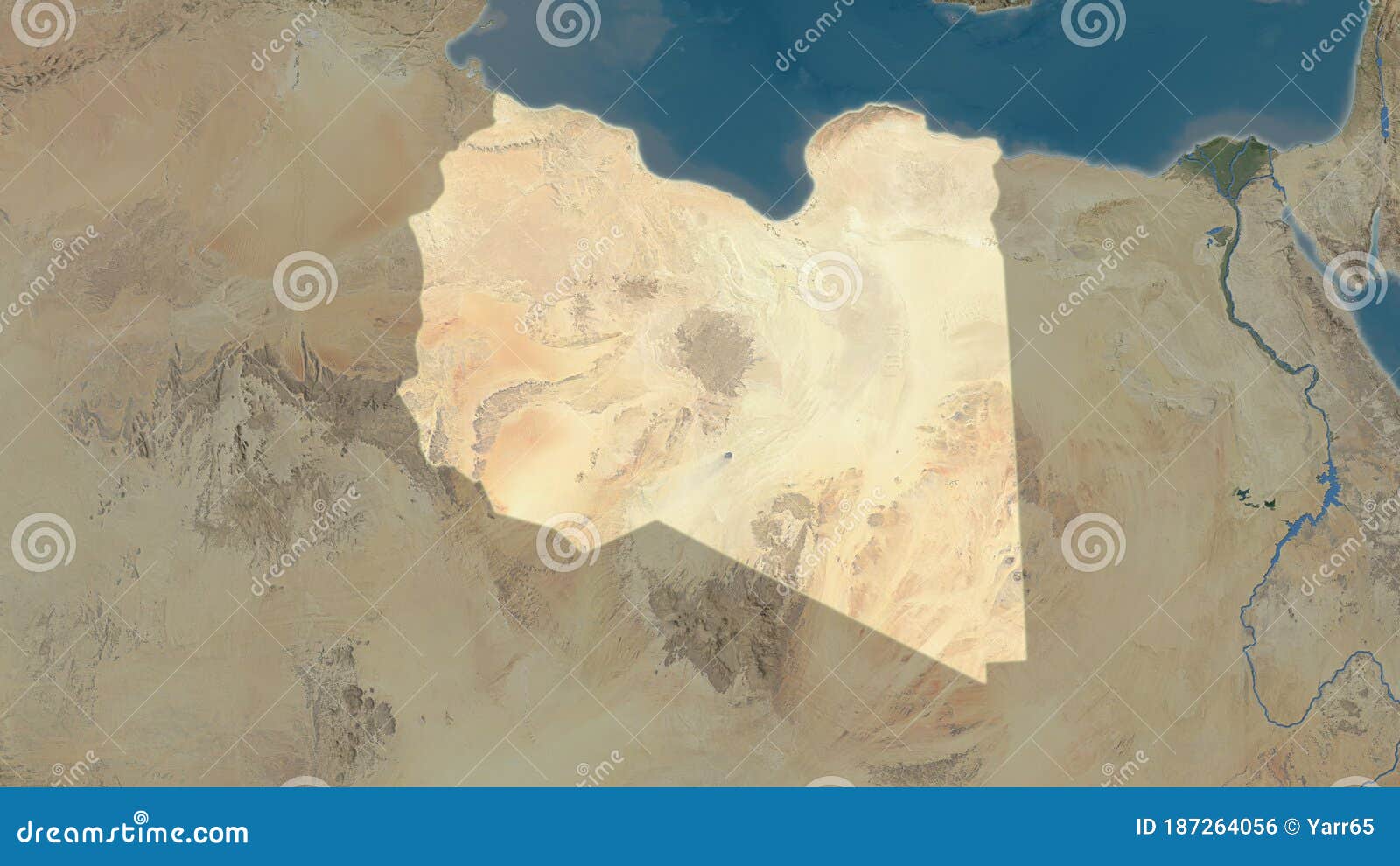 Libya - Satellite. Composition Stock Illustration - Illustration of ...