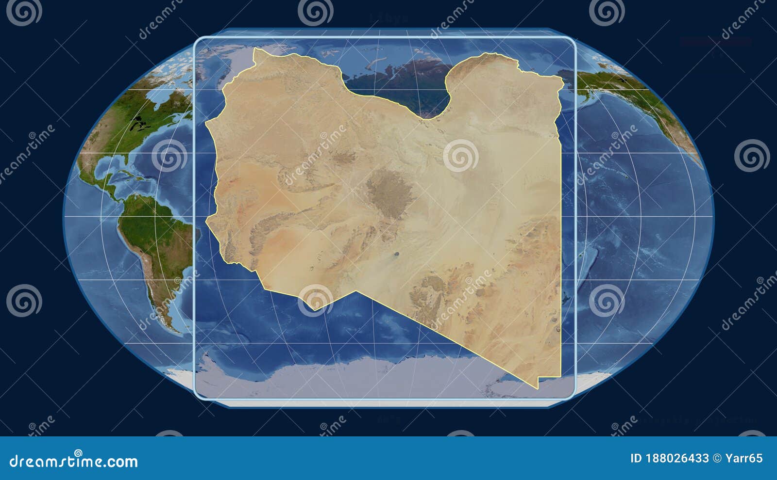 Libya - Satellite. Kavrayskiy, Centered Stock Illustration ...