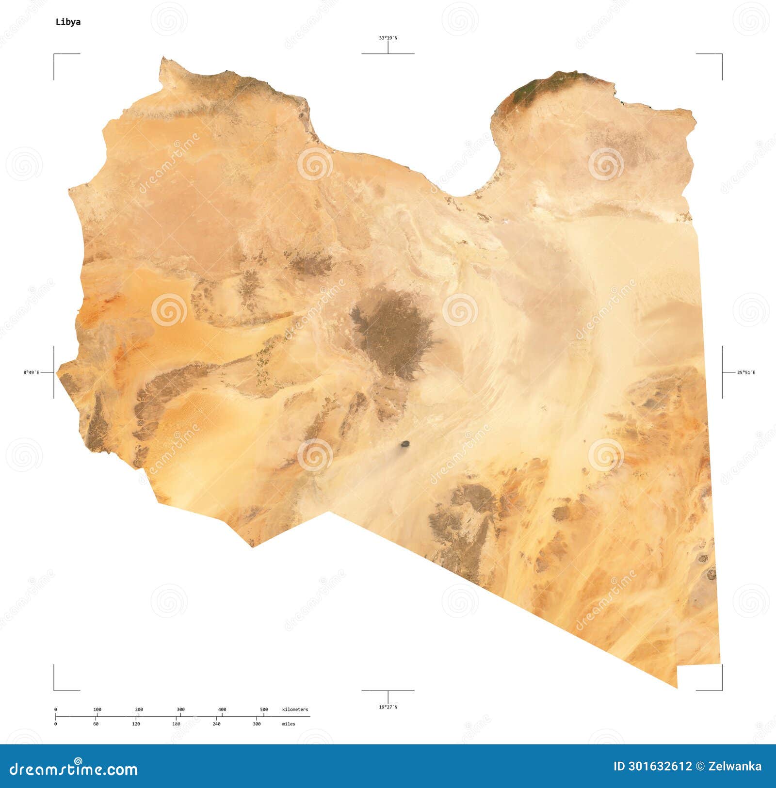 Libya Shape on White. Low-res Satellite Stock Illustration ...