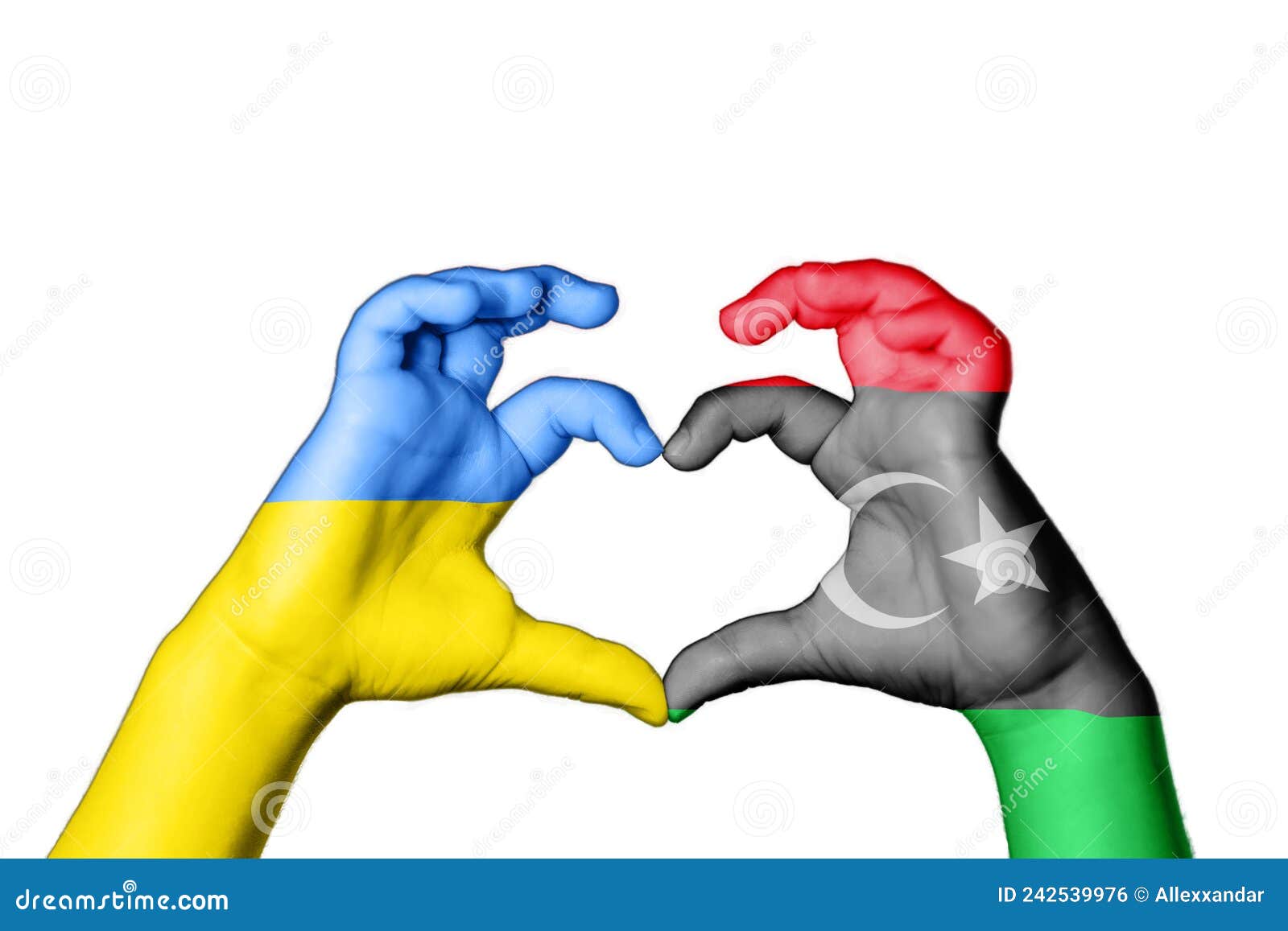 Libya Ukraine Heart, Hand Gesture Making Heart Stock Photo - Image of ...