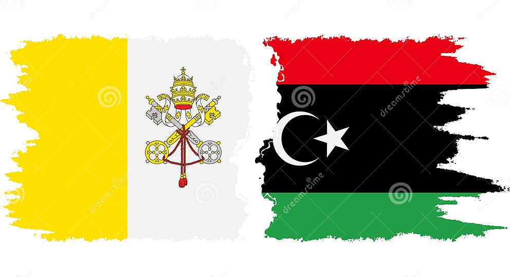 Libya and Vatican Grunge Flags Connection Vector Stock Vector ...