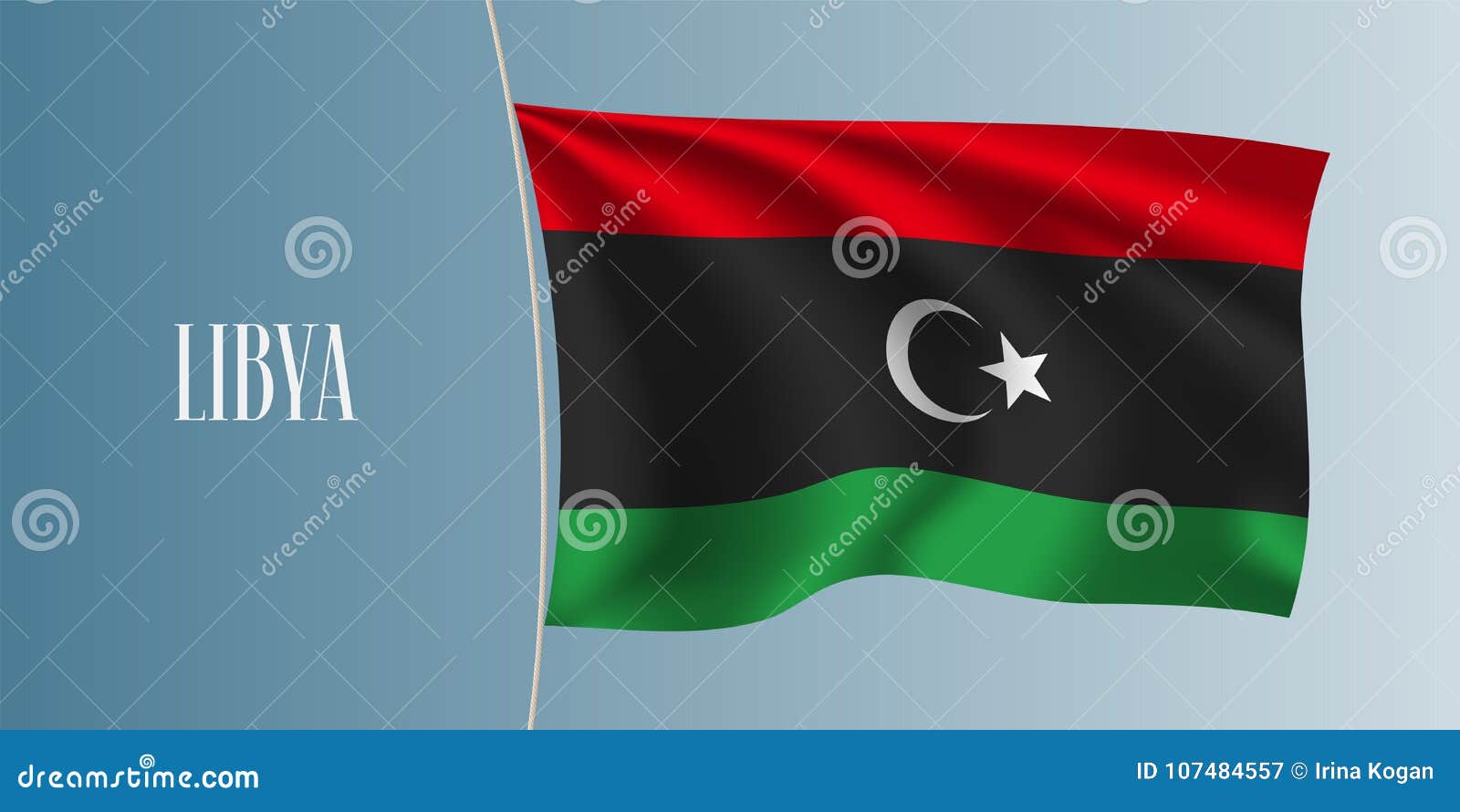 Libya Waving Flag Vector Illustration Stock Vector - Illustration of ...
