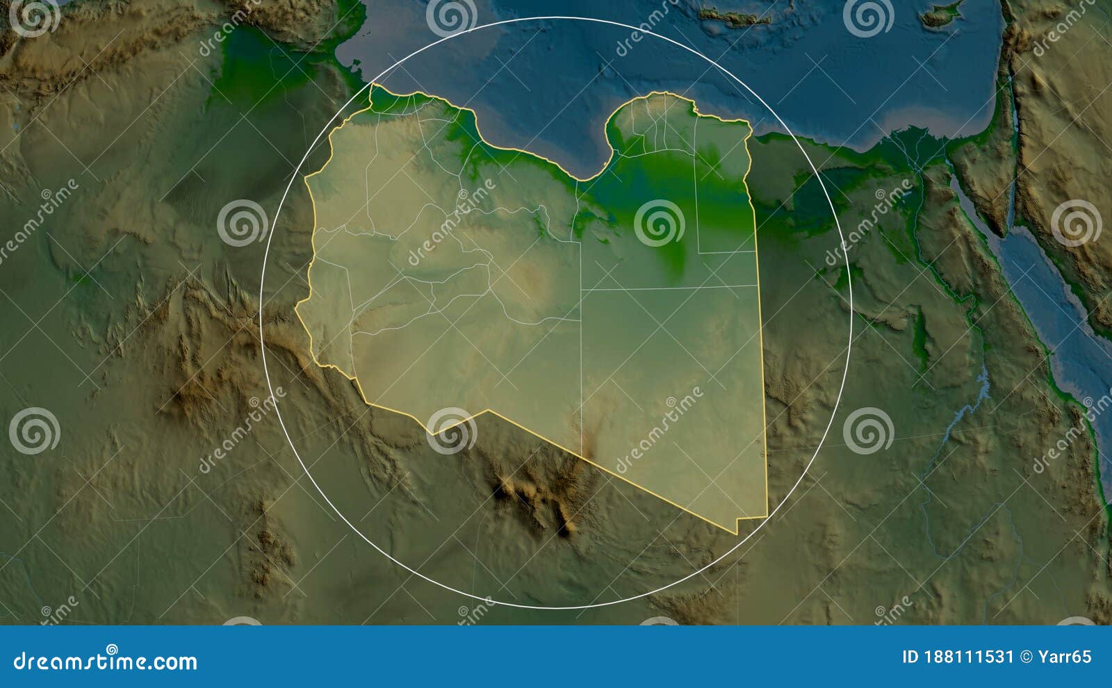 Libya - circled. Physical stock illustration. Illustration of tripoli ...