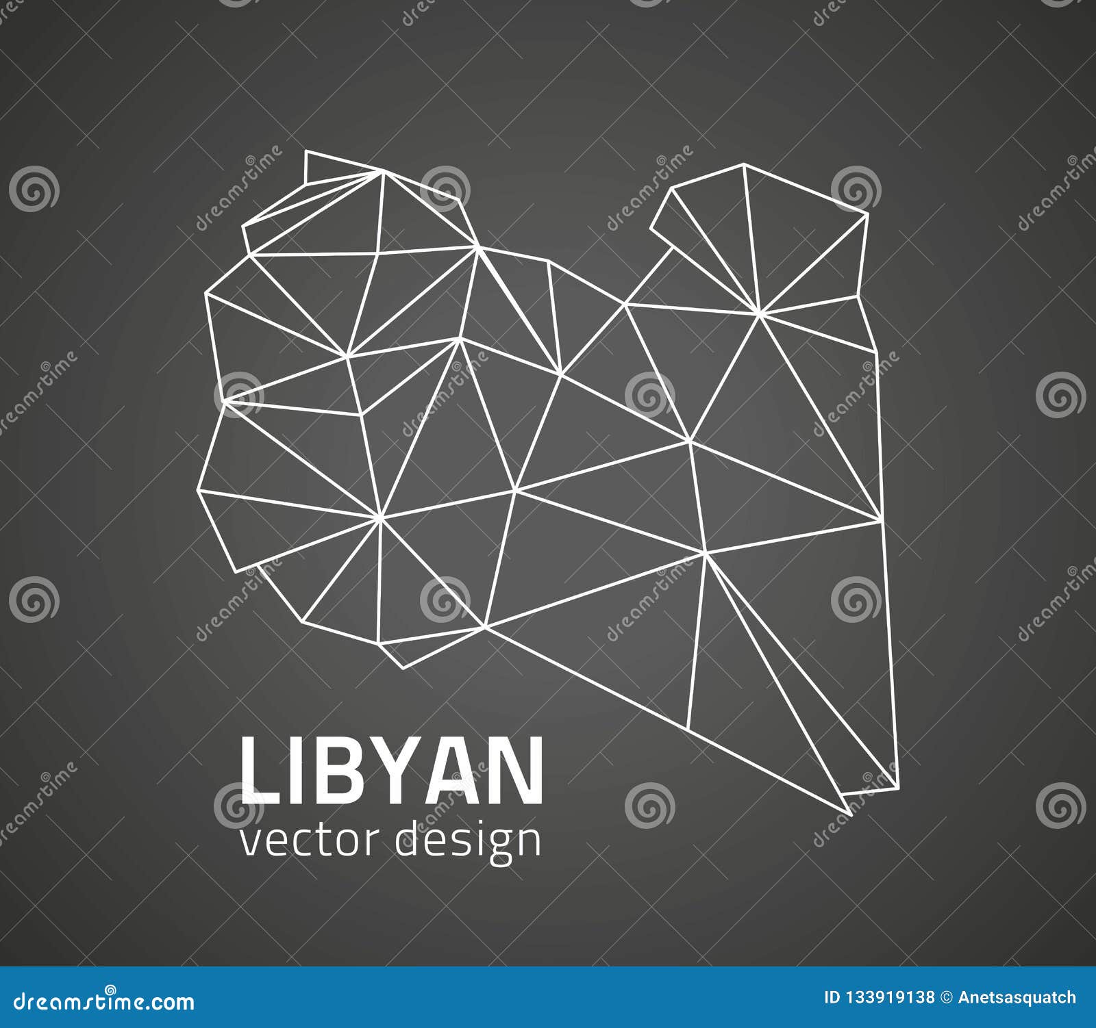 Libyan Vector Grey And Silver Polygonal Mosaic 3d Map | CartoonDealer ...