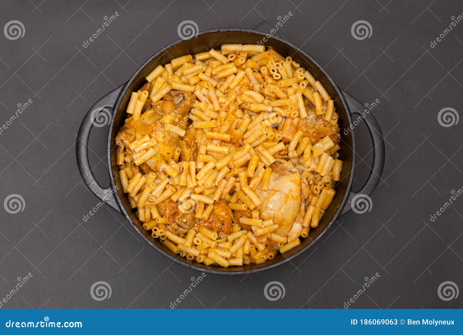 Libyan Chicken Pasta Called Imbakbaka a Spicy Middle Eastern Dish Stock ...