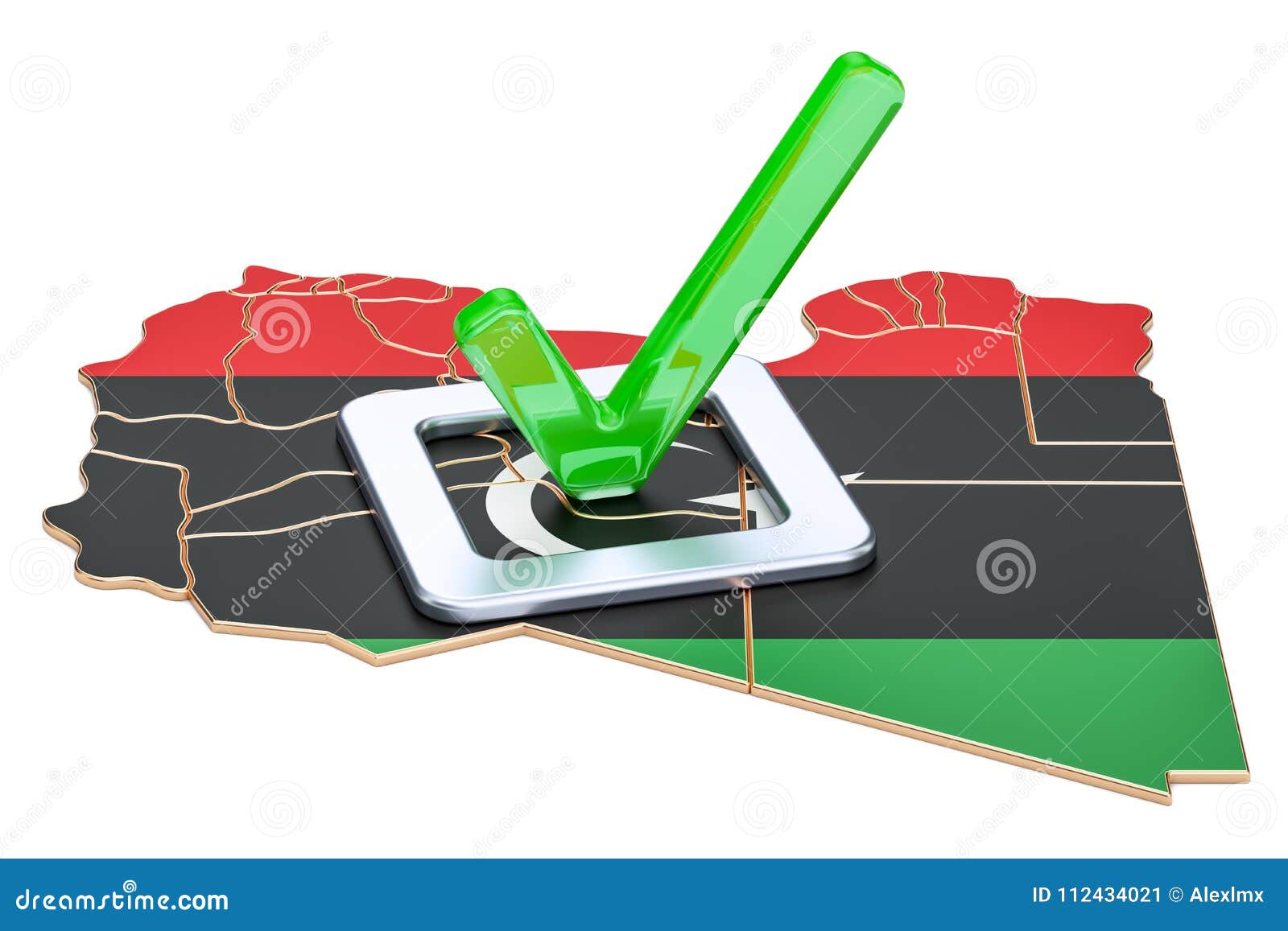 Libyan Election Concept, Vote in Libya, 3D Rendering Stock Illustration ...