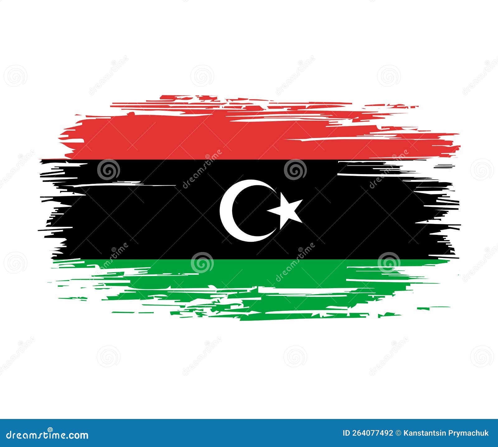 Libyan Flag Brush Grunge Background. Vector Illustration. Stock ...