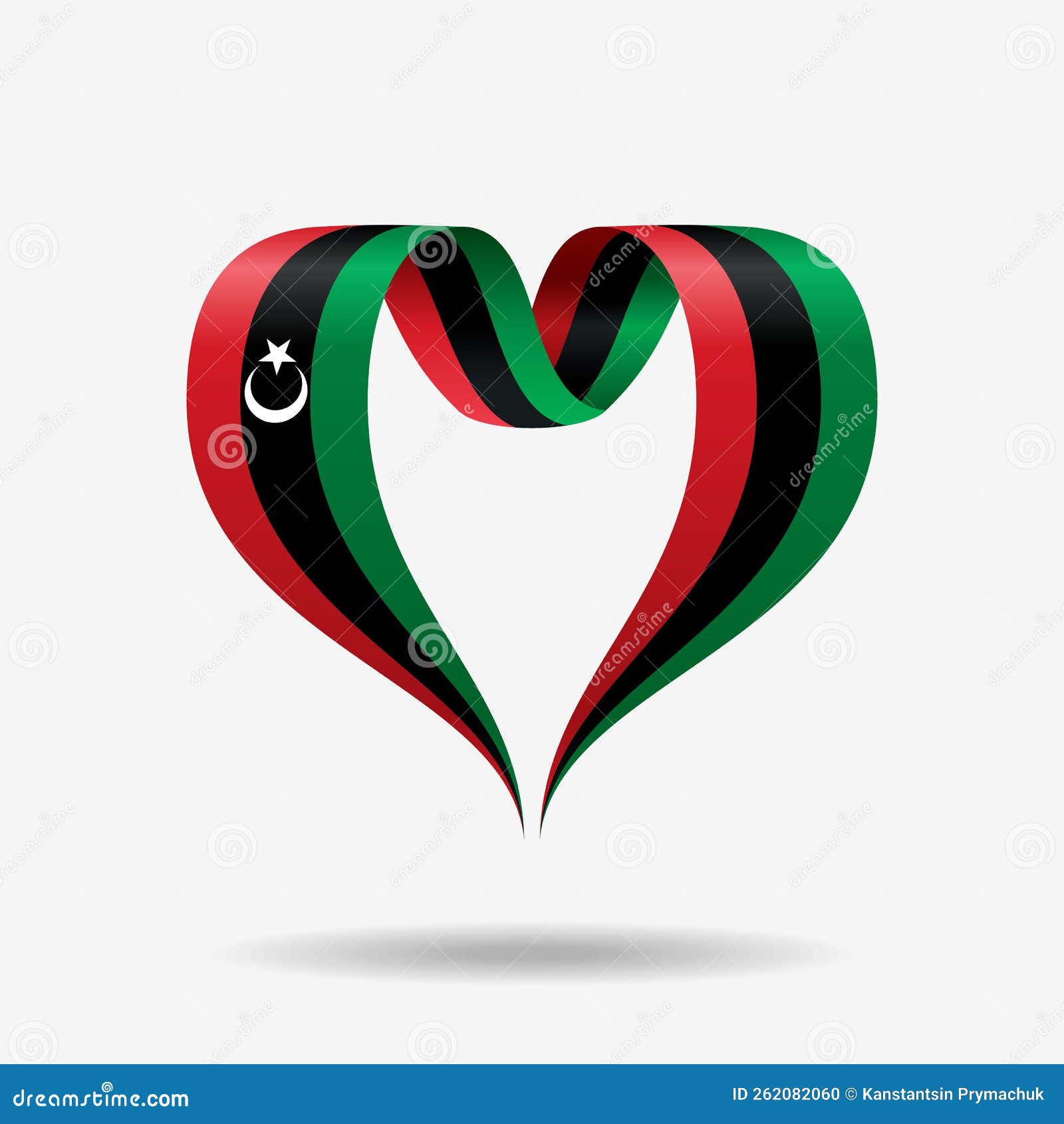 Libyan Flag Heart-shaped Ribbon Background Layout. Vector Illustration ...