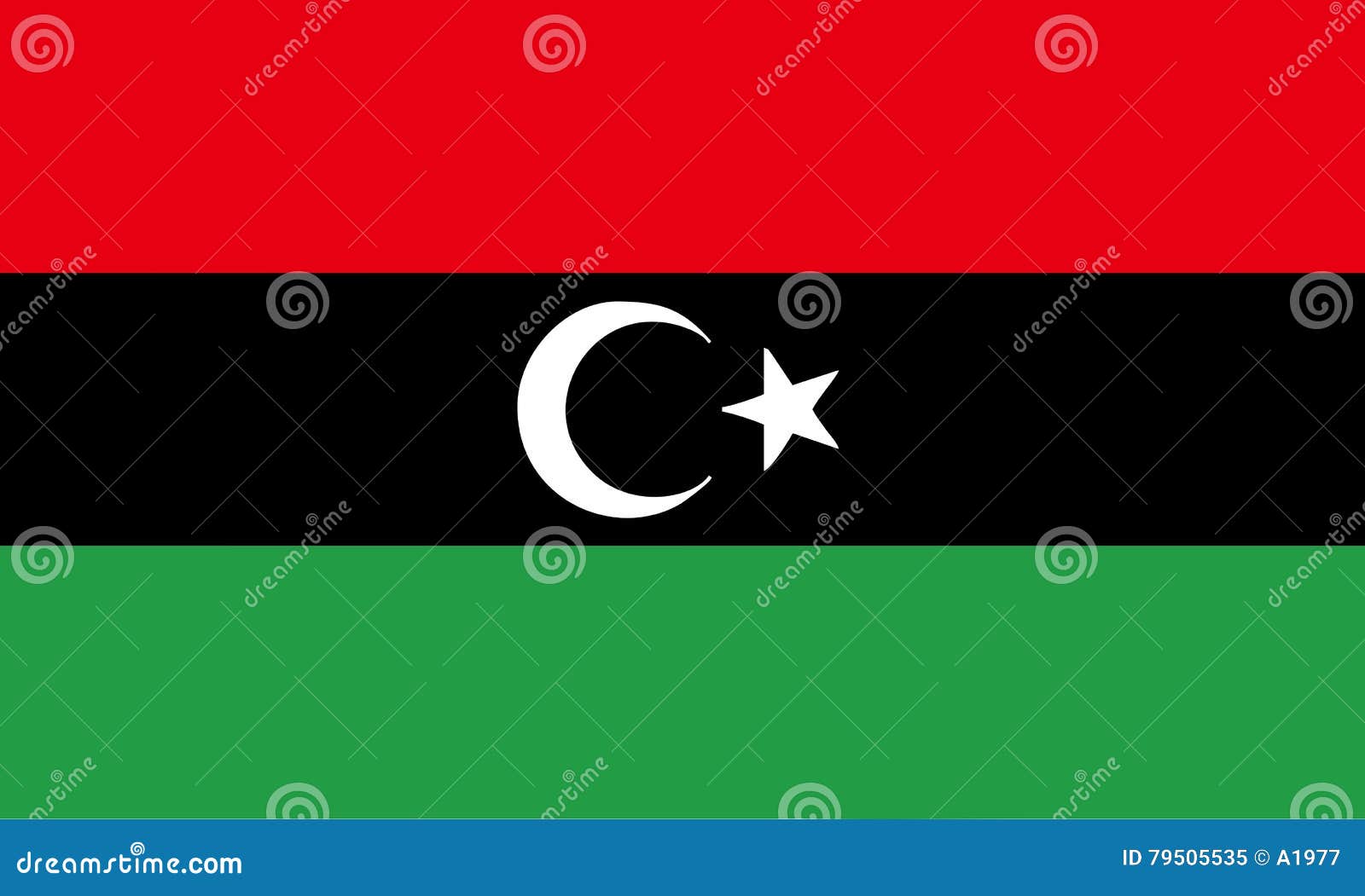 Libyan Flag (from July 2011) Stock Vector - Illustration of ...
