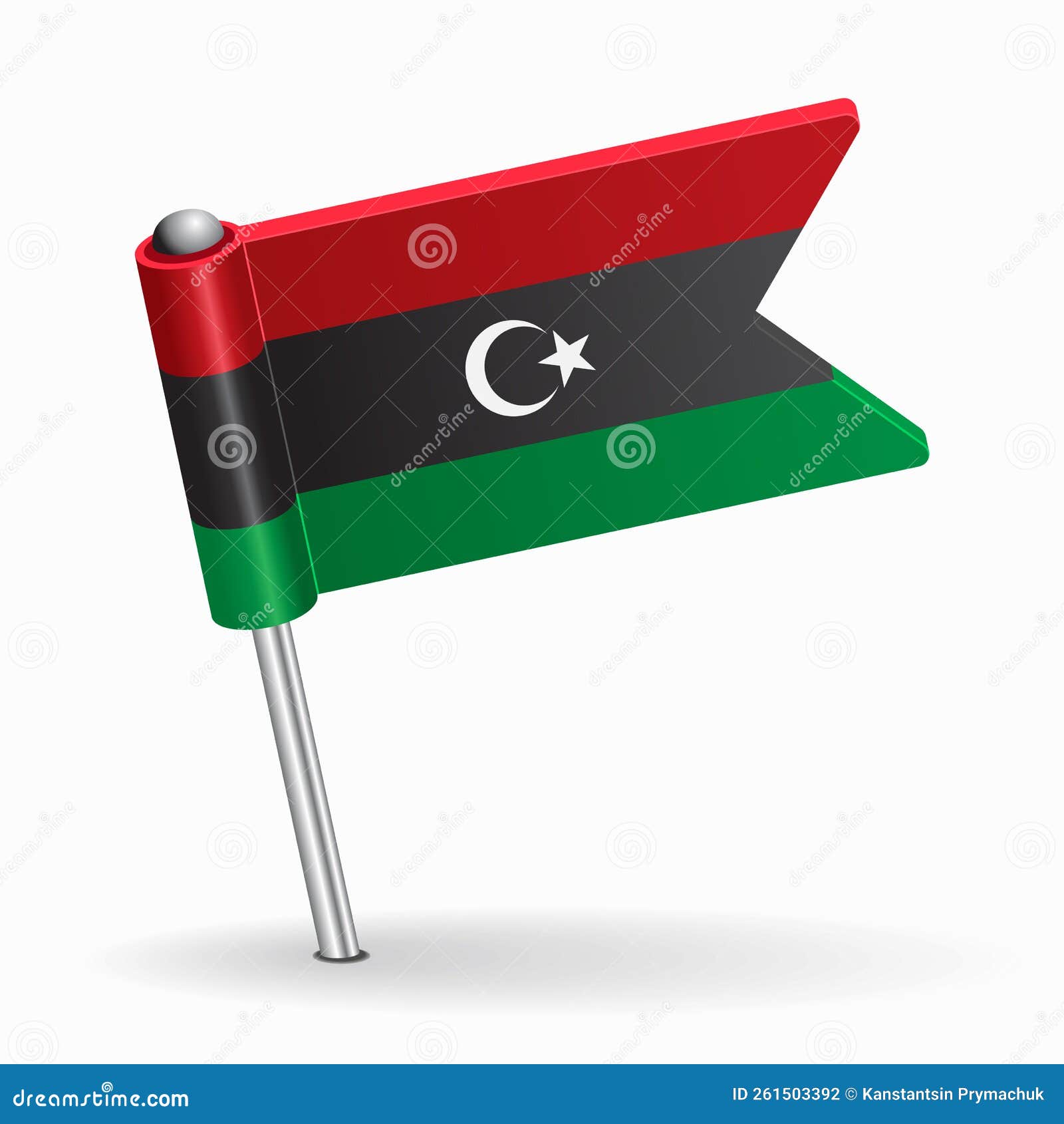 Libyan Flag Map Pointer Layout. Vector Illustration. Stock Vector ...