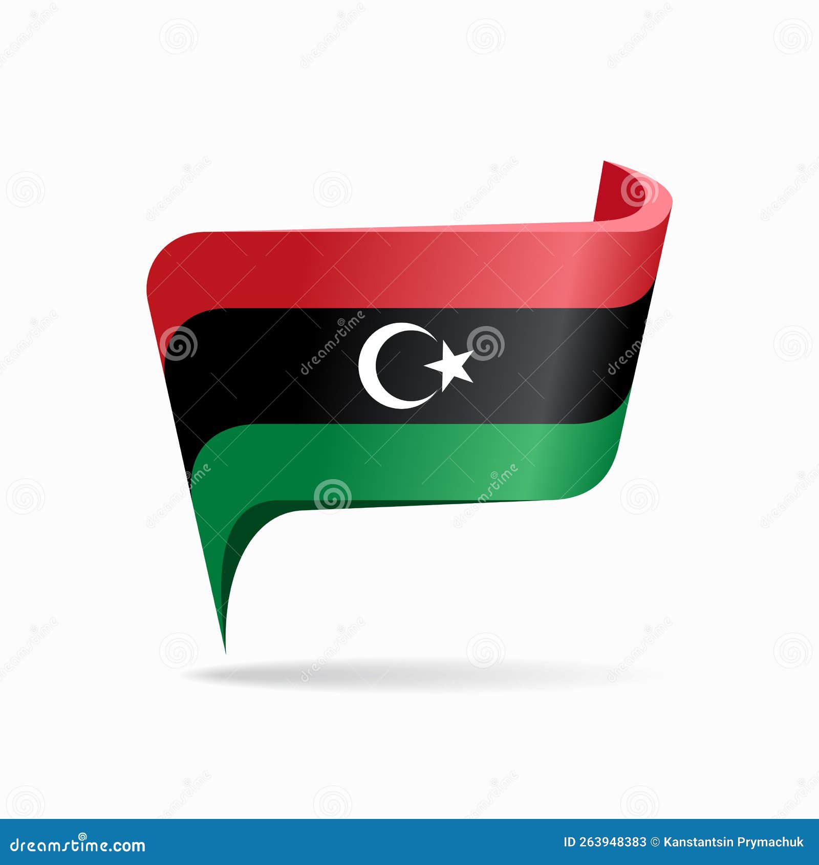 Libyan Flag Map Pointer Layout. Vector Illustration. | CartoonDealer ...