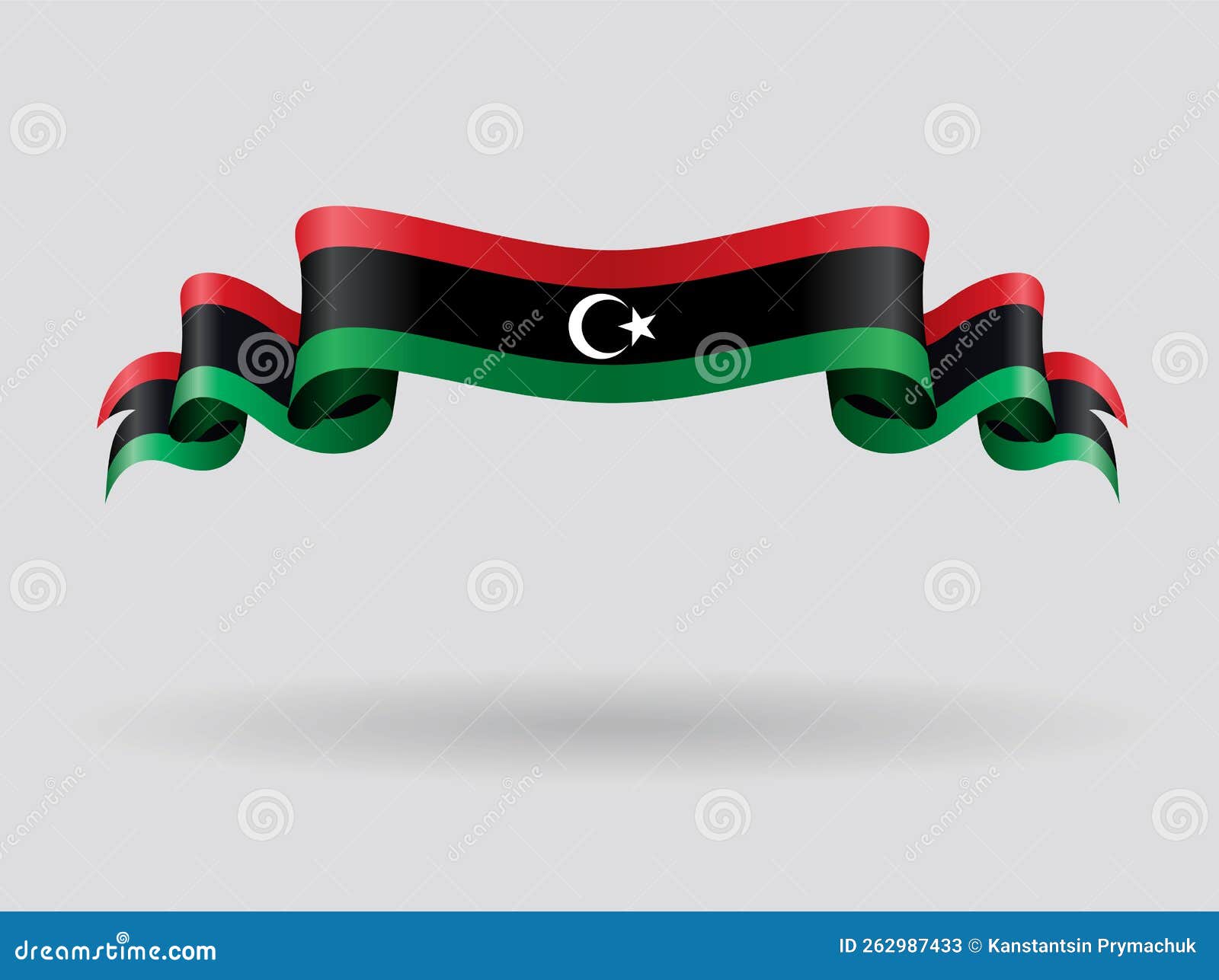 Libyan Flag Wavy Abstract Background. Vector Illustration. Stock Vector ...