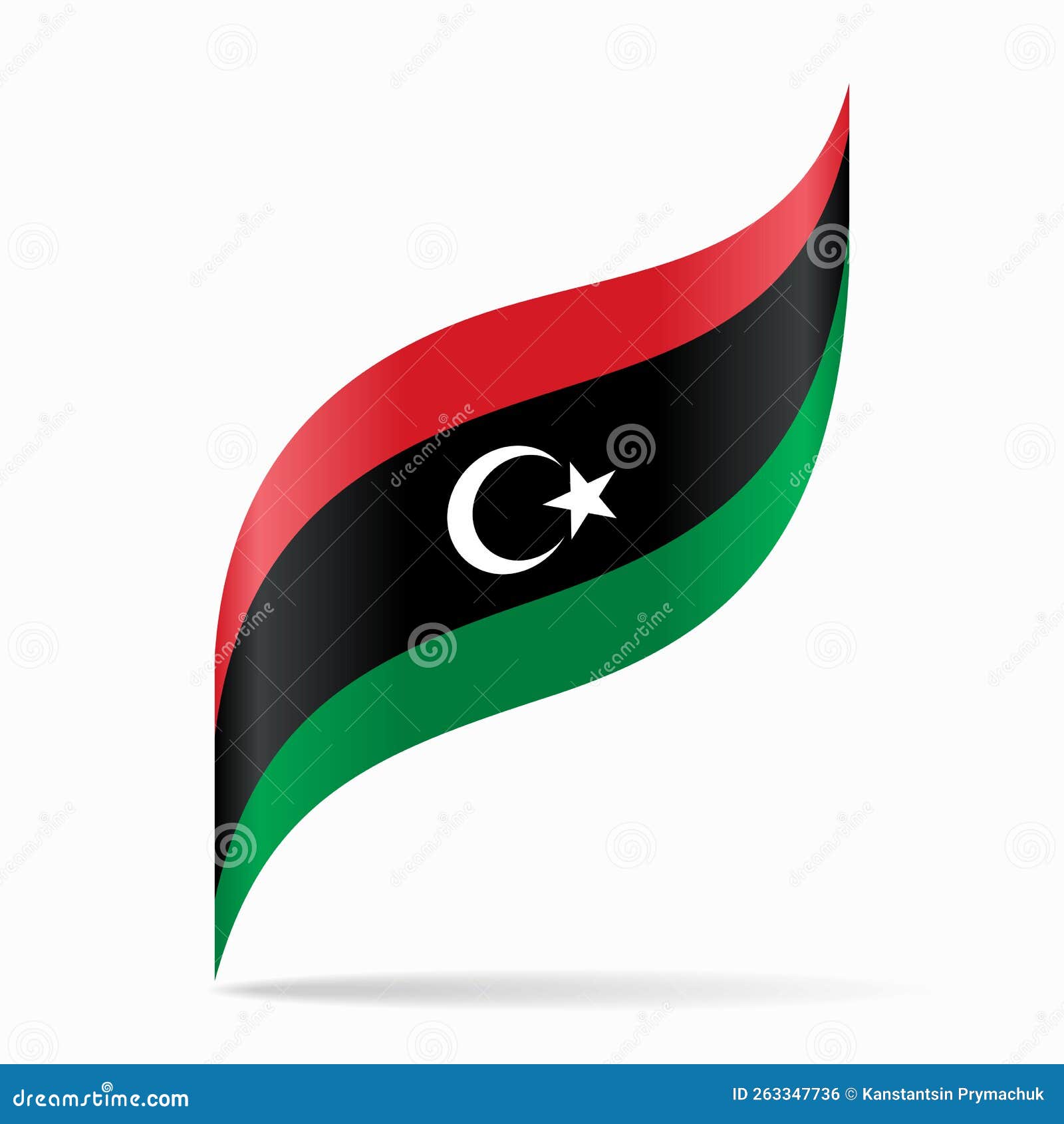 Libyan Flag Wavy Abstract Background. Vector Illustration. Stock Vector ...