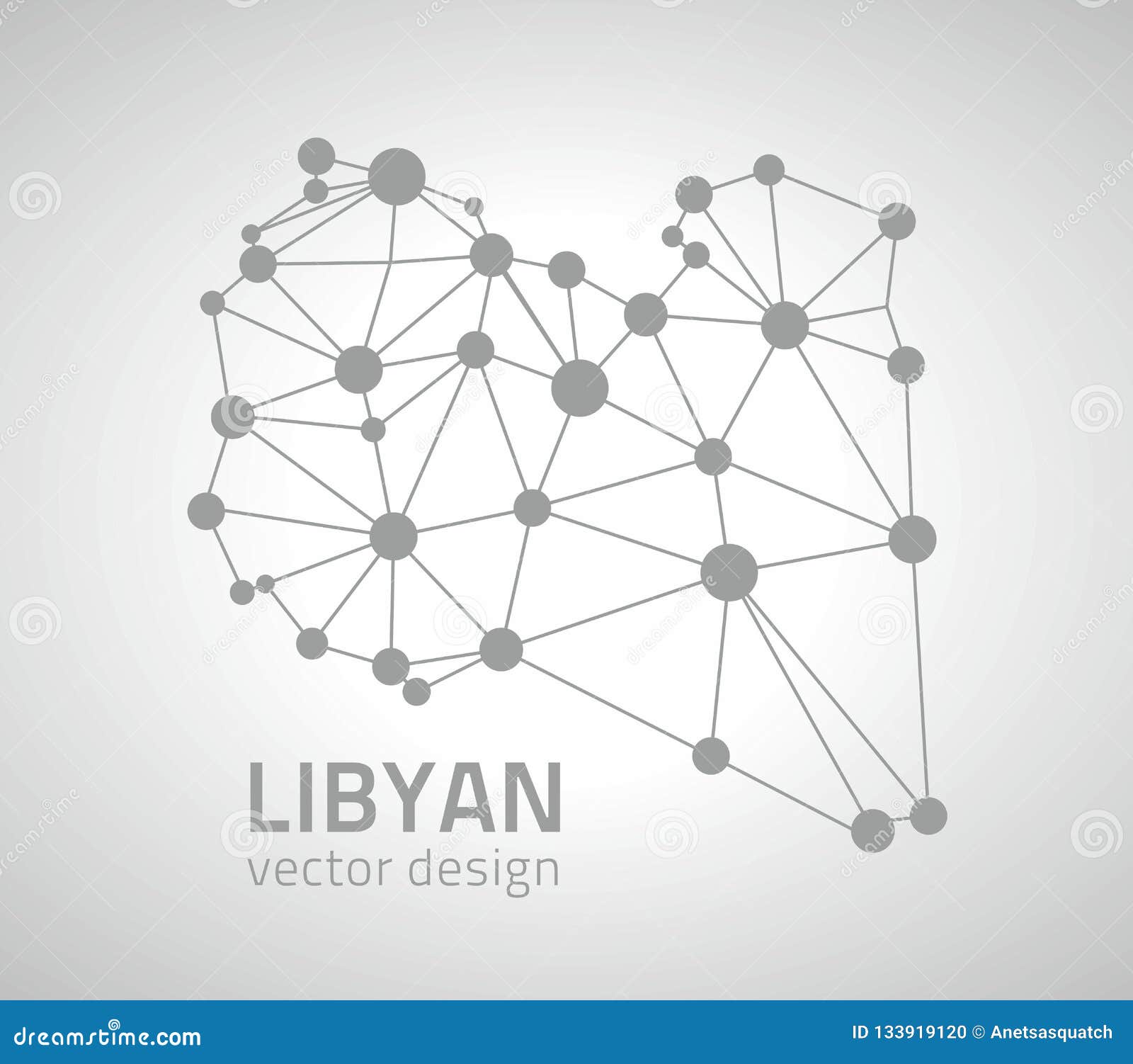 Libyan Vector Grey And Silver Polygonal Mosaic 3d Map | CartoonDealer ...