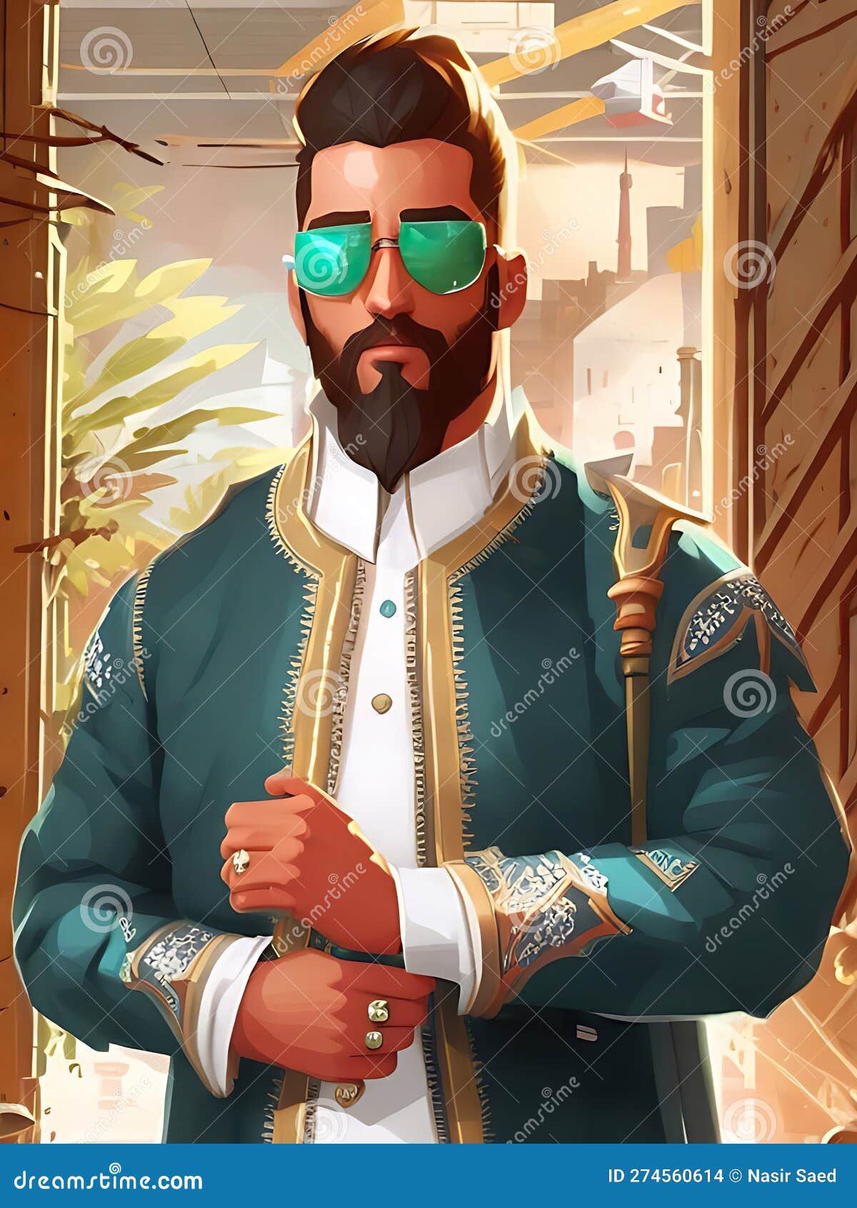 Libyan Man in Traditional Clothes Ai Art Stock Photo - Image of person ...