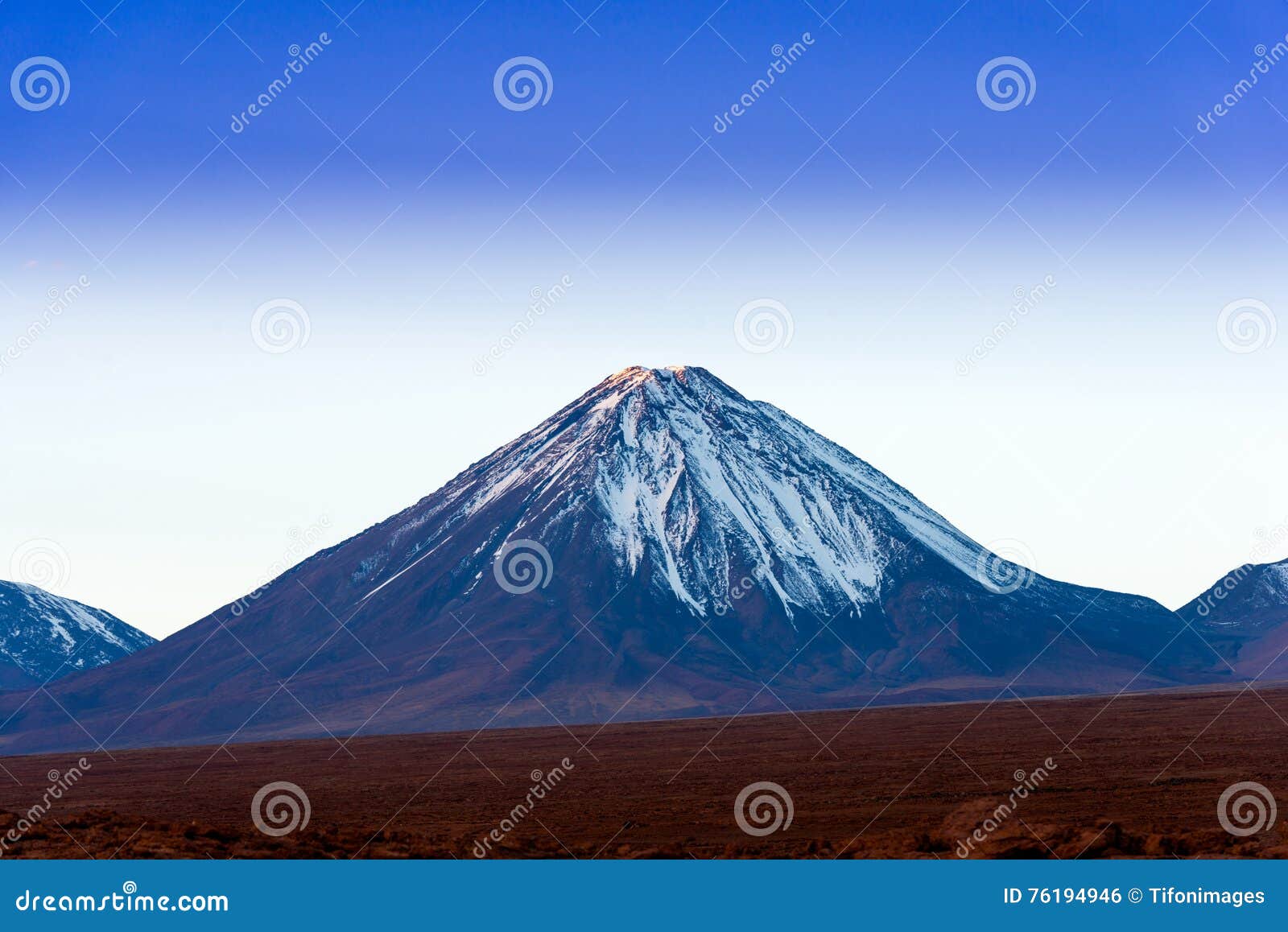 Licancabur volcano stock photo. Image of chile, dusk - 76194946