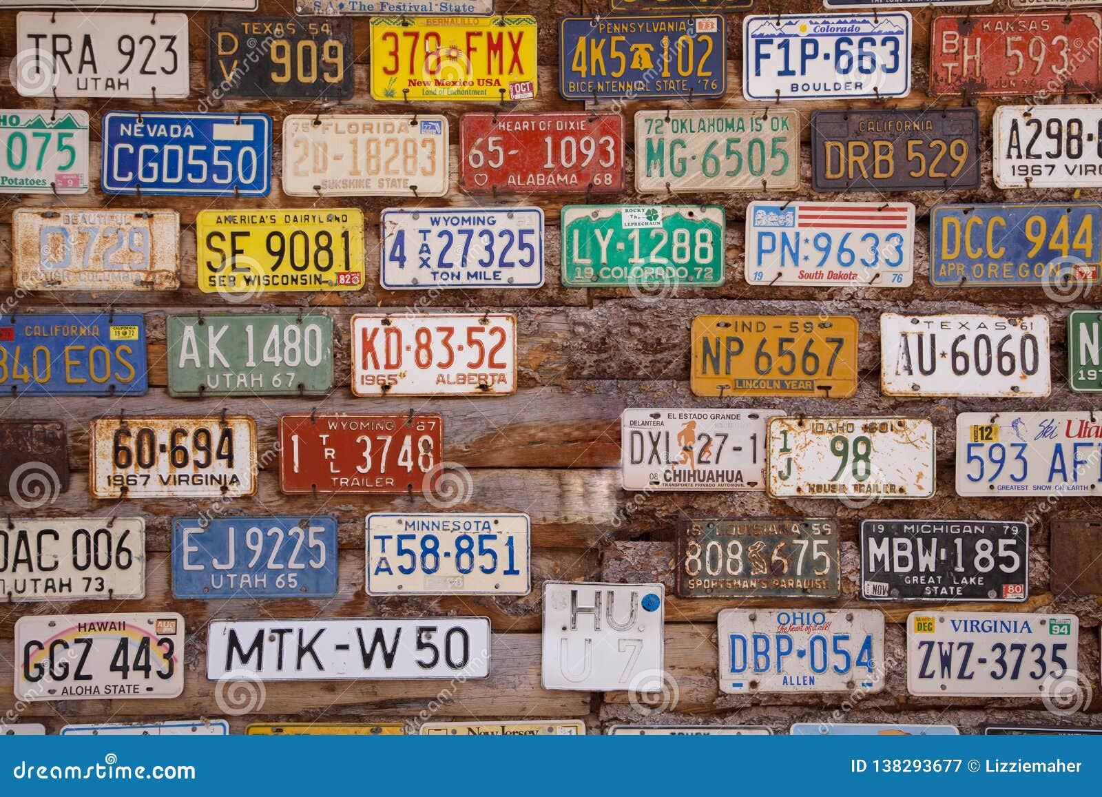 Licence Plate Wall editorial photography. Image of america - 138293677