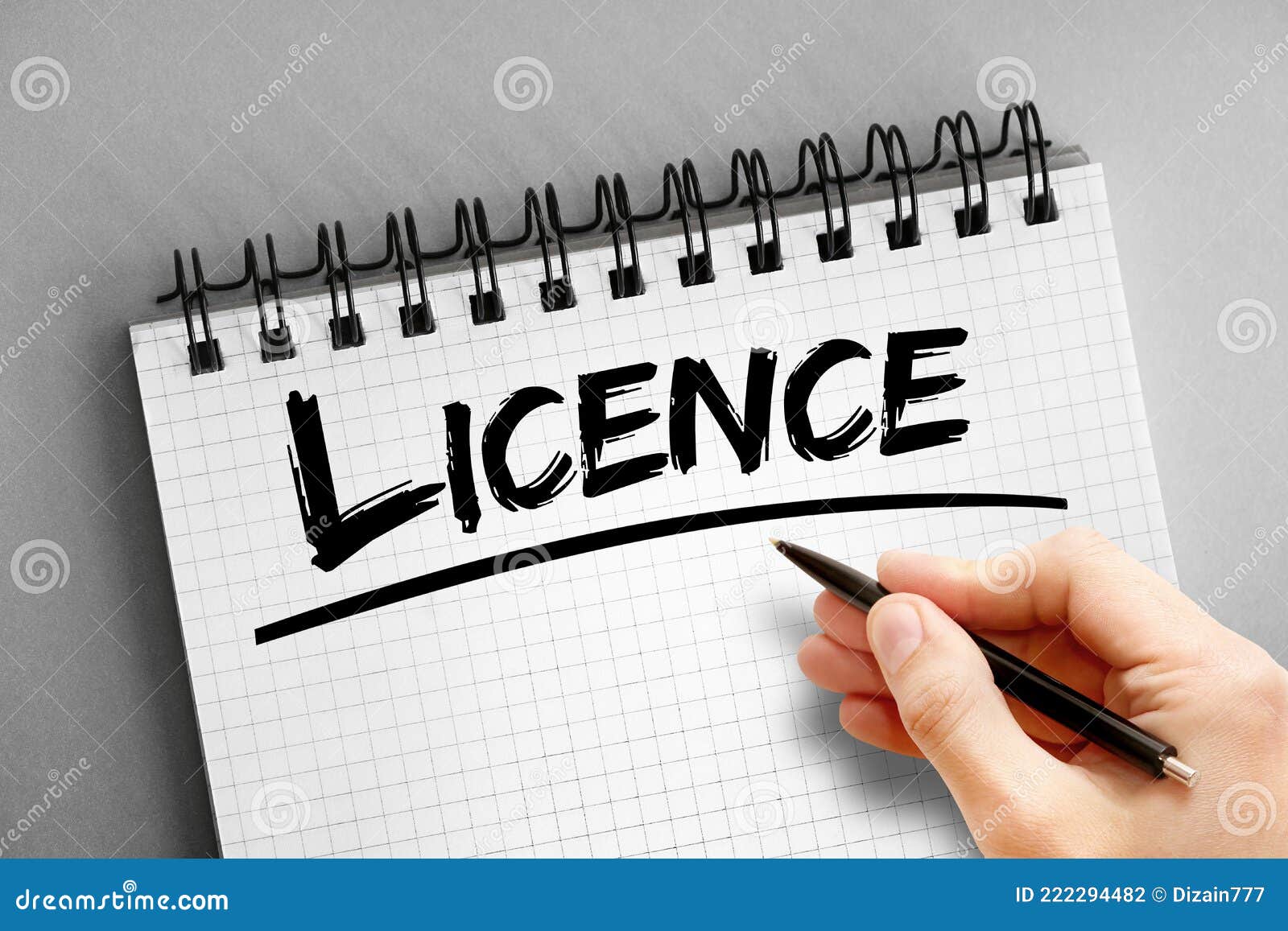 Licence Text on Notepad, Concept Background Stock Photo - Image of ...