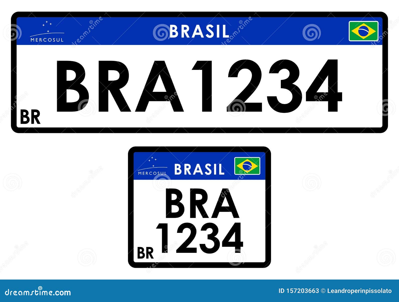 License Car Plate Brazil. only Graphical Representation without Scale ...