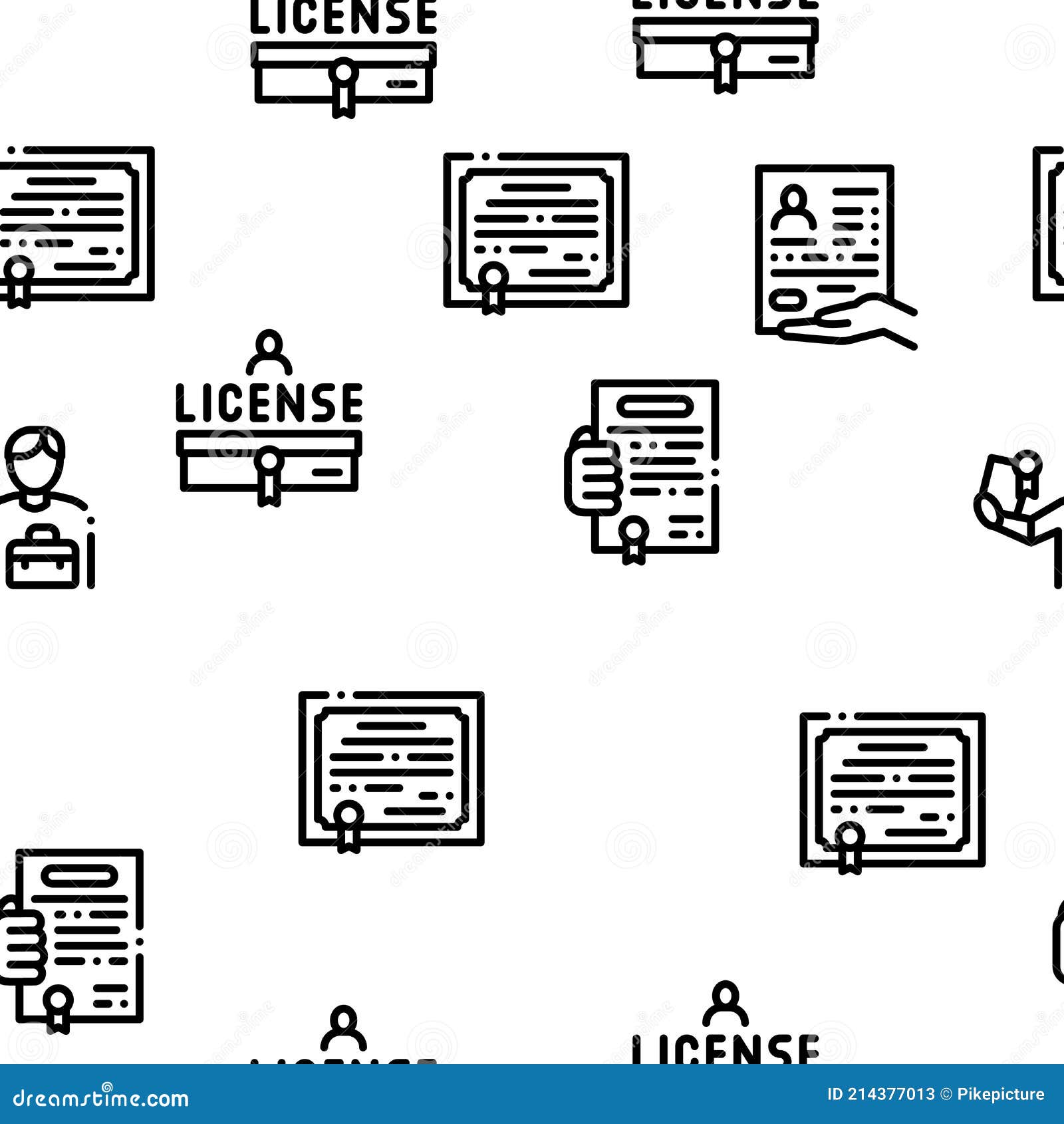 License Certificate Seamless Pattern Vector Stock Vector - Illustration ...
