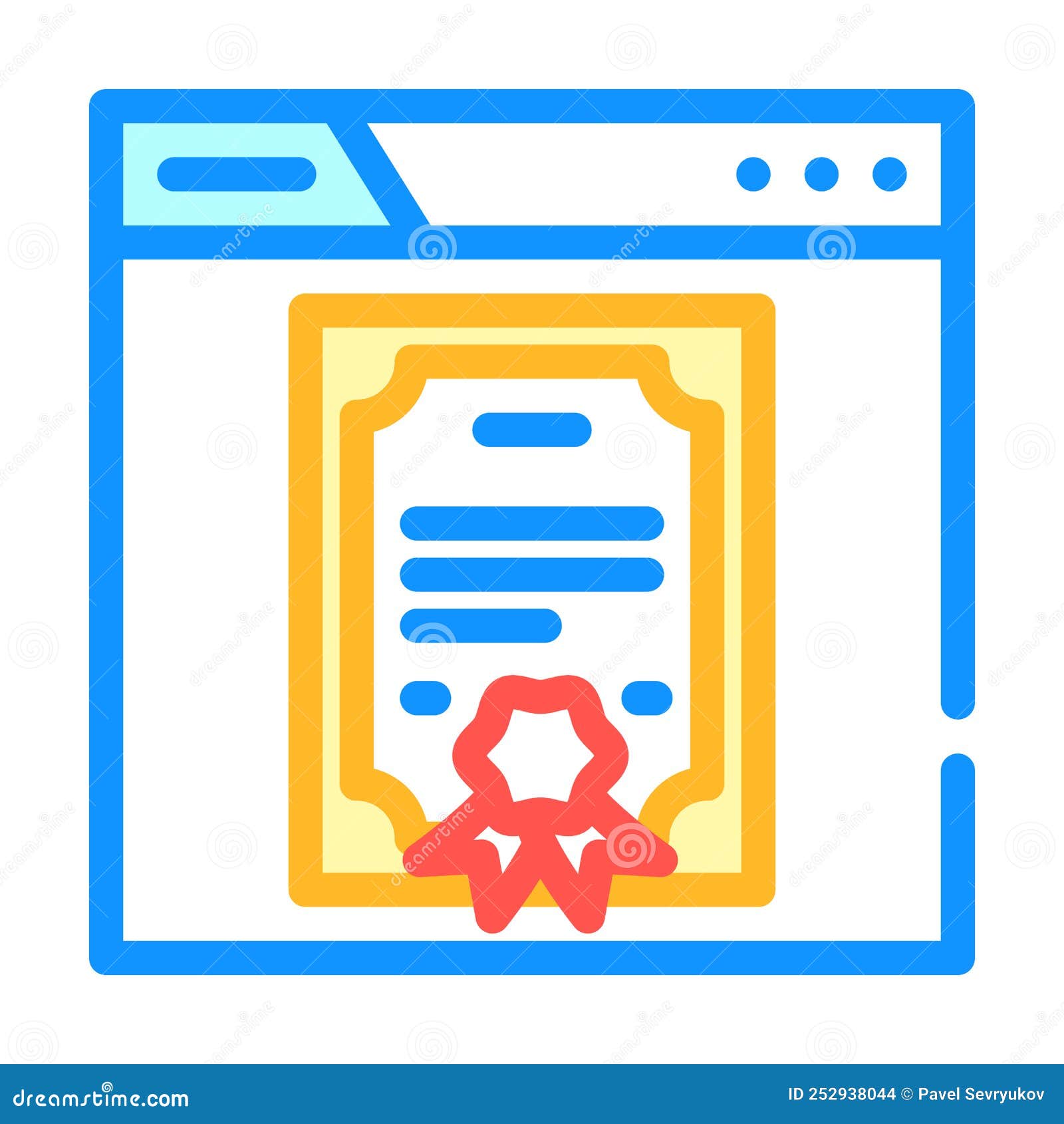 License Document Color Icon Vector Illustration Stock Vector ...