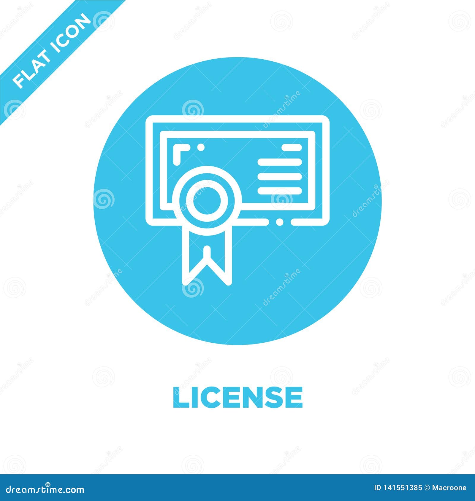 License Icon Vector. Thin Line License Outline Icon Vector Illustration ...