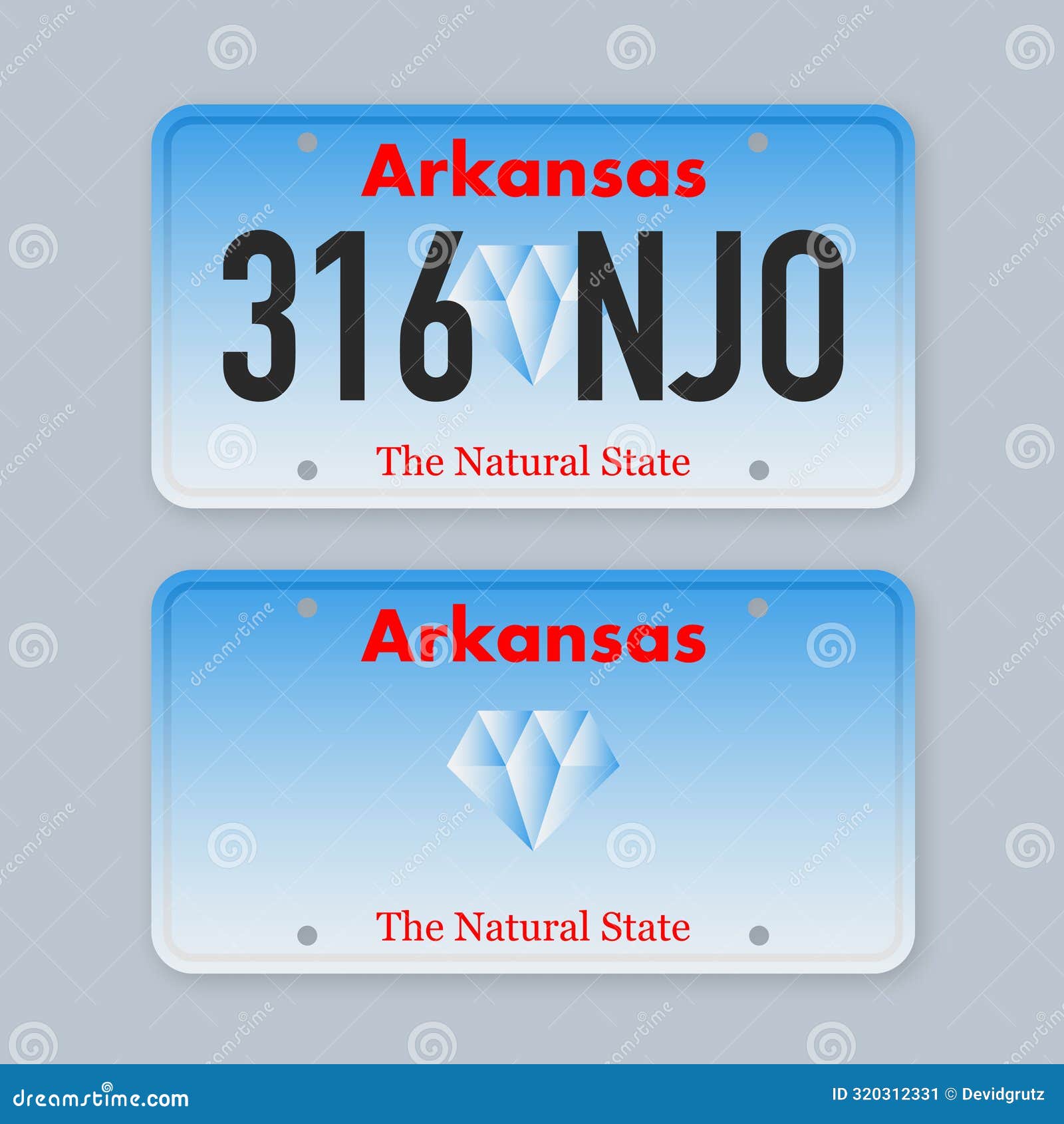 License Plate of Arkansas. Car Number Plate Stock Vector - Illustration ...