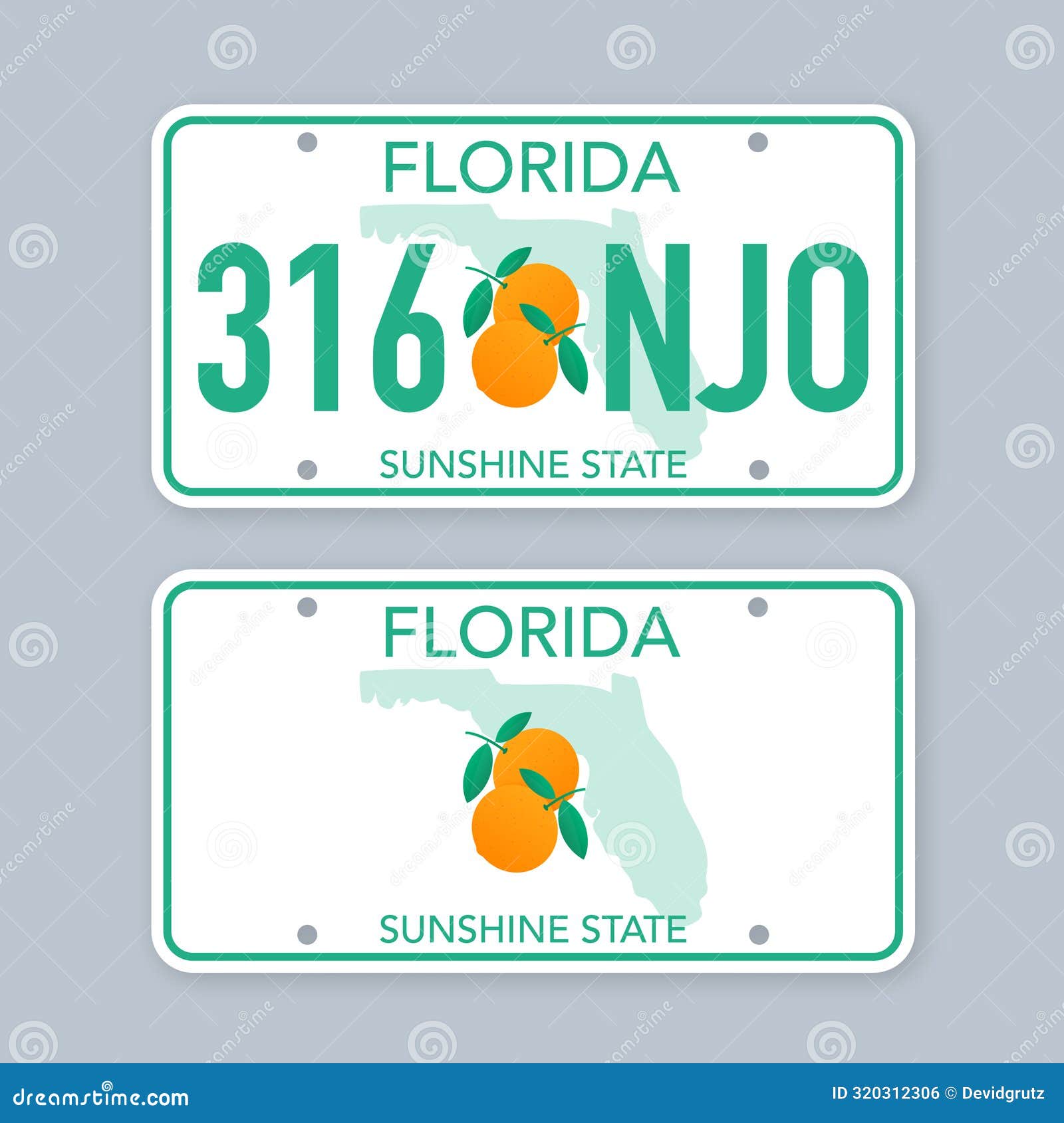 License Plate of Florida. Car Number Plate Stock Vector - Illustration ...