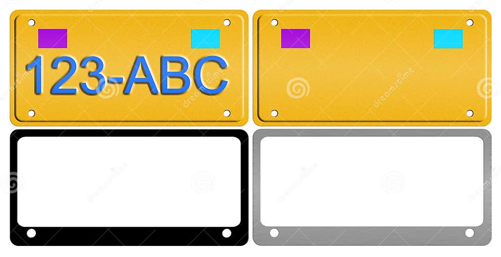 License Plate Illustration Set Stock Illustration - Illustration of ...
