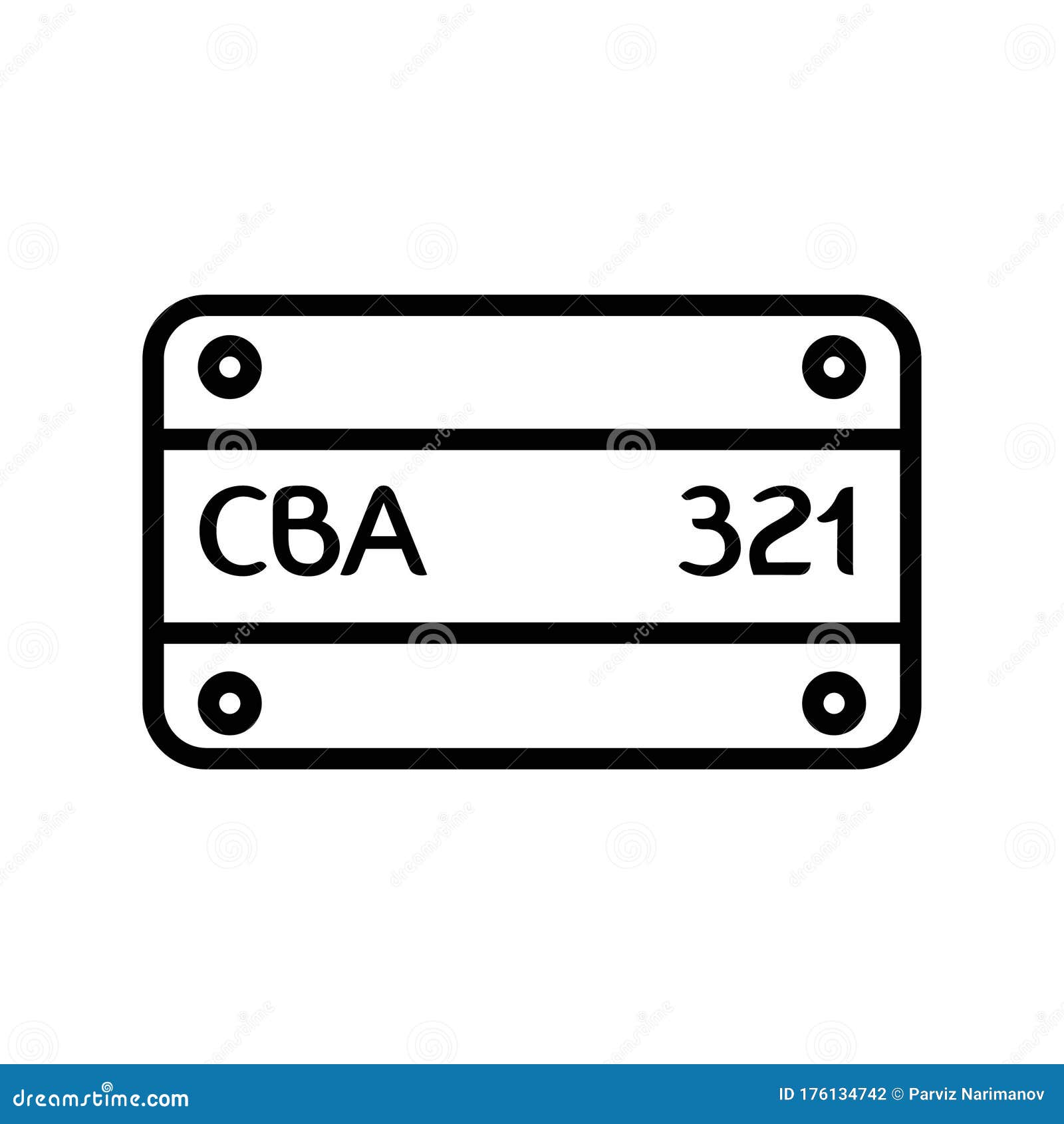 License Plate Vector Icon Illustration Stock Illustration ...