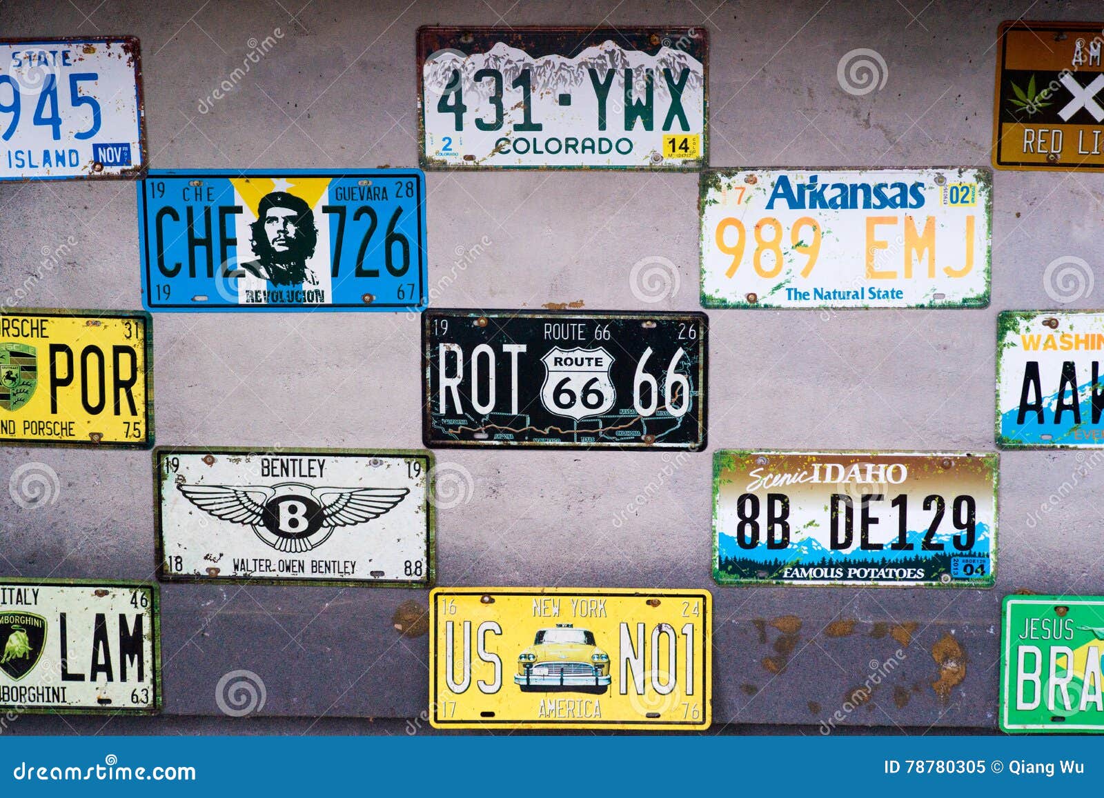 License plate on the wall editorial image. Image of time - 78780305