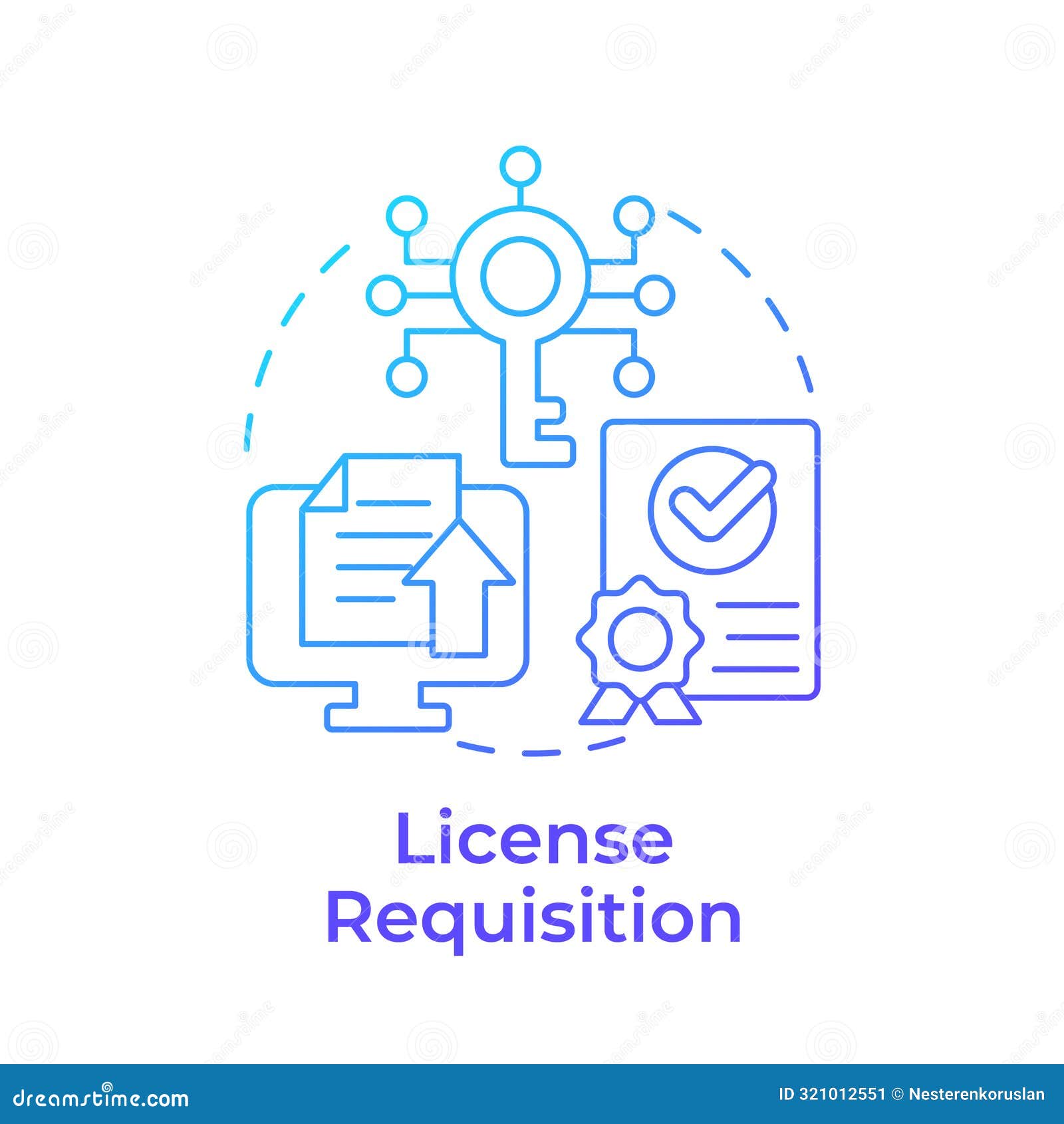 License Requisition Blue Gradient Concept Icon Stock Vector ...