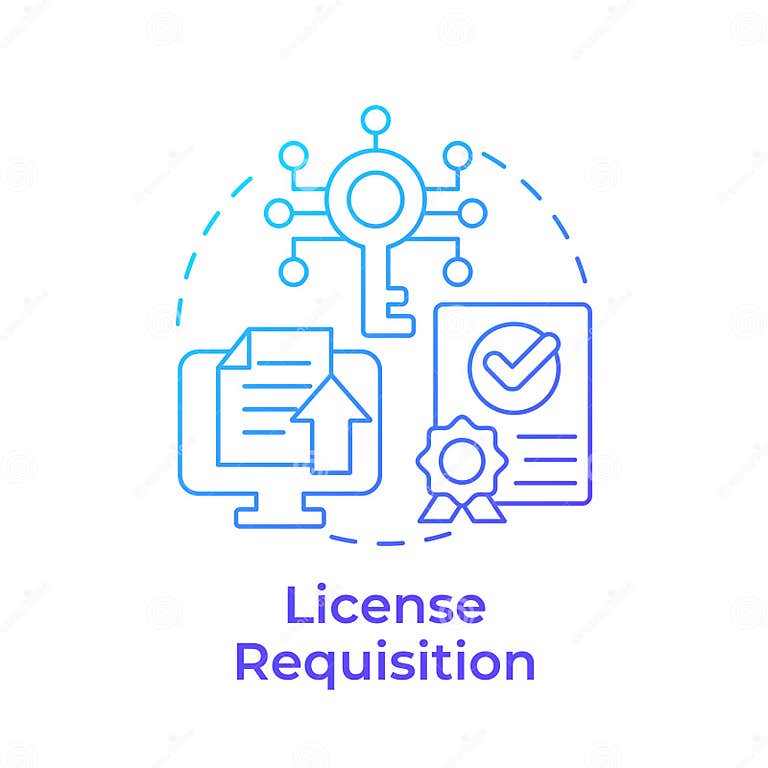 License Requisition Blue Gradient Concept Icon Stock Vector ...