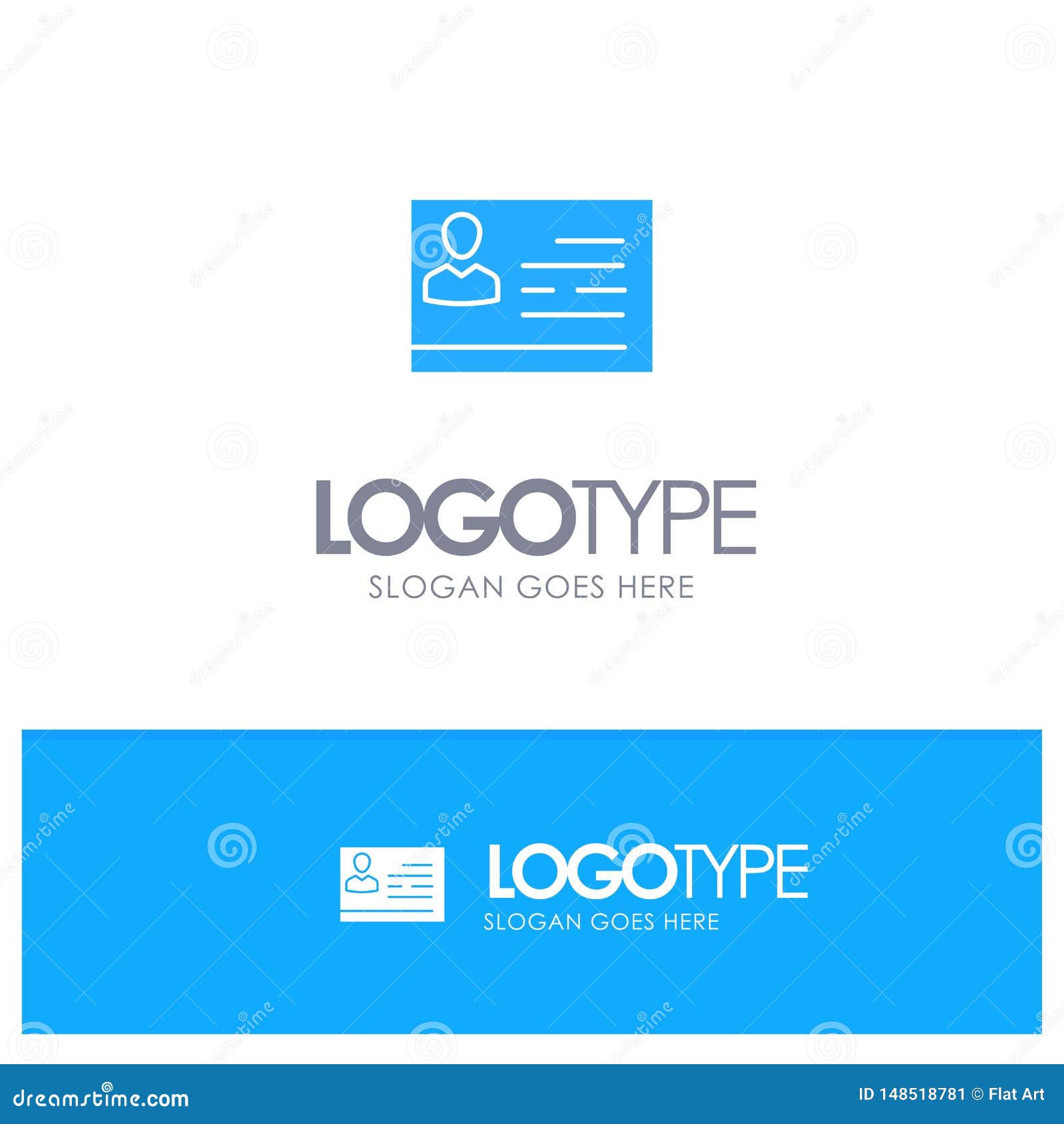 License To Work, License, Card, Identity Card, Id Blue Solid Logo with ...