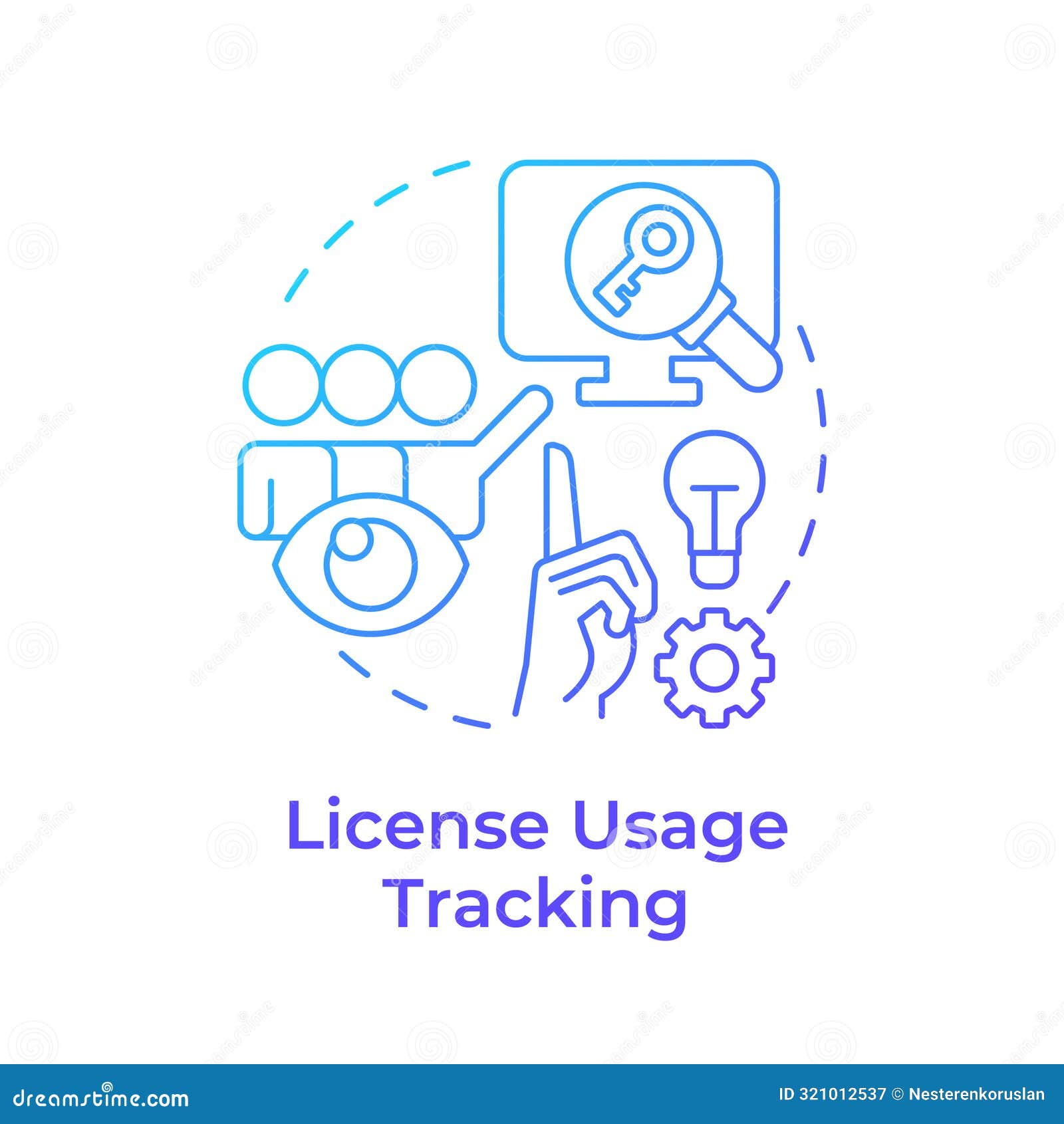 License Usage Tracking Blue Gradient Concept Icon Stock Vector ...