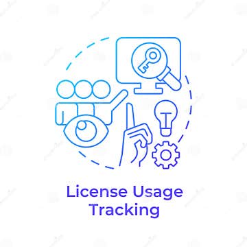 License Usage Tracking Blue Gradient Concept Icon Stock Vector ...