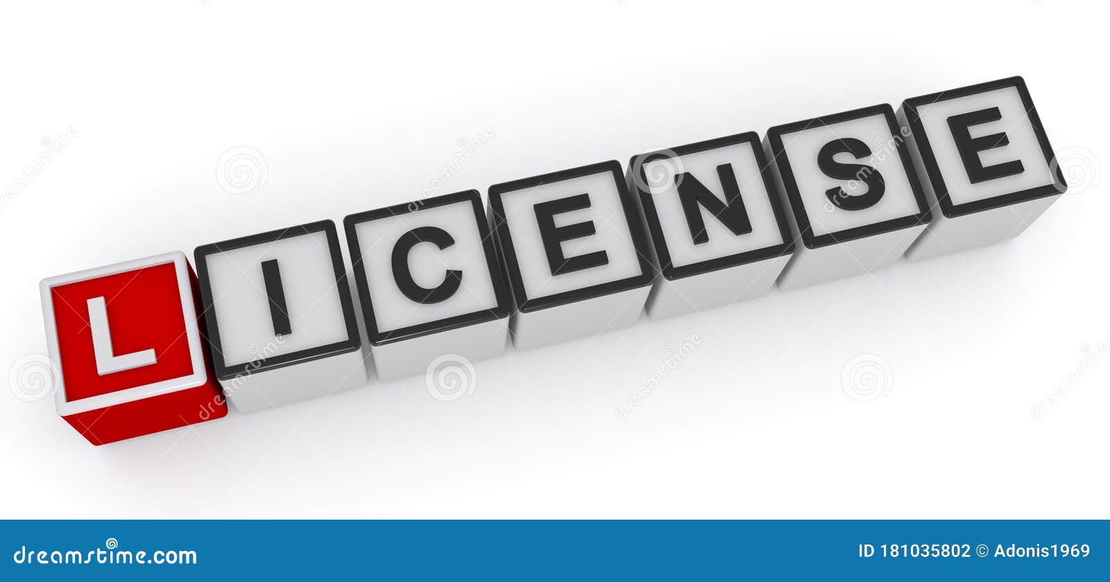 License word block stock illustration. Illustration of licence - 181035802