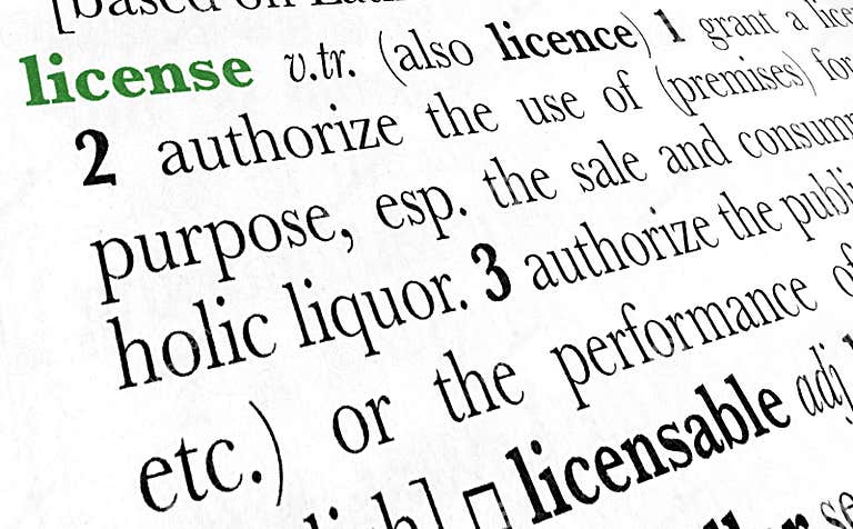 License Word Dictionary Term Stock Image - Image of text, right: 4160313