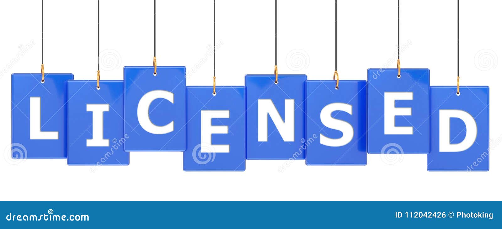 Licensed tag banner stock illustration. Illustration of graphic - 112042426