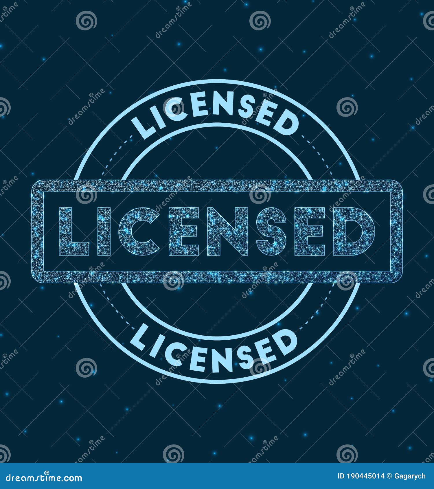 Licensed. Glowing Round Badge Stock Vector - Illustration of business ...