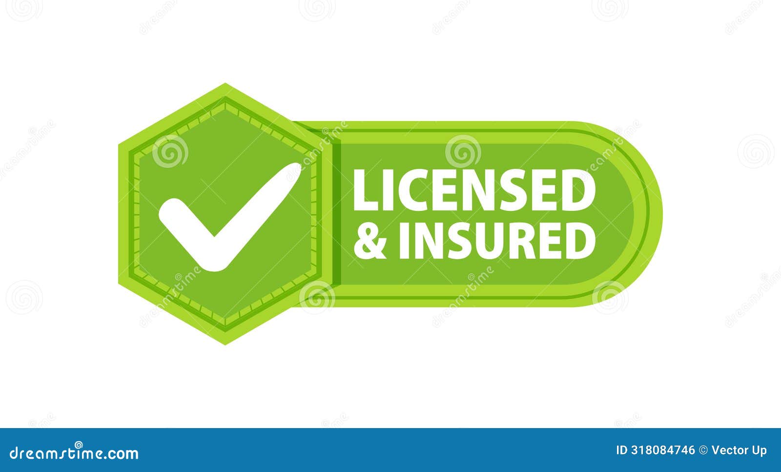 Licensed Insured Badge with a Check Mark. Label or Sticker Stock Vector ...