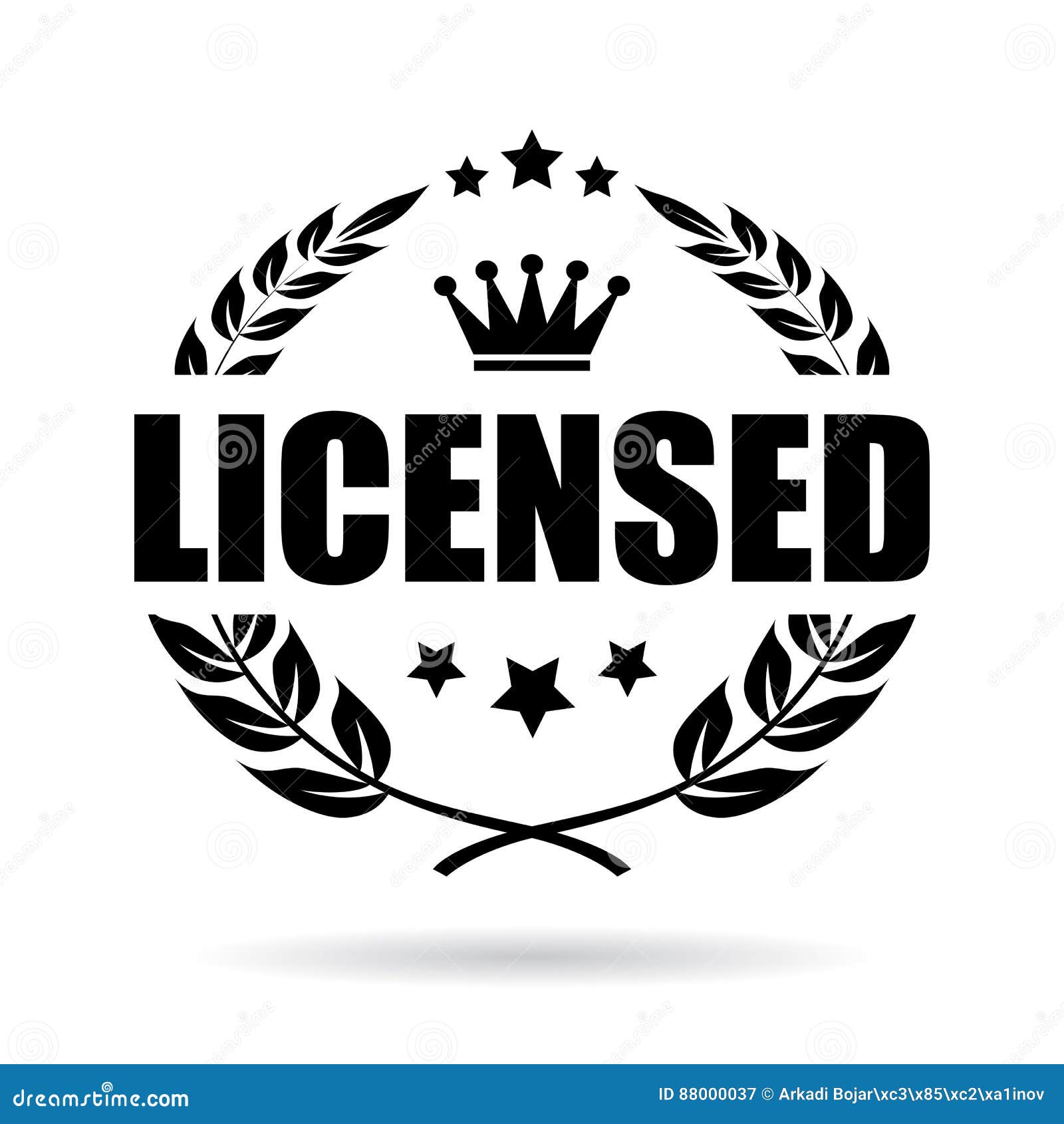 Licensed Product Business Rubber Vector Stamp On White Background. Tick ...